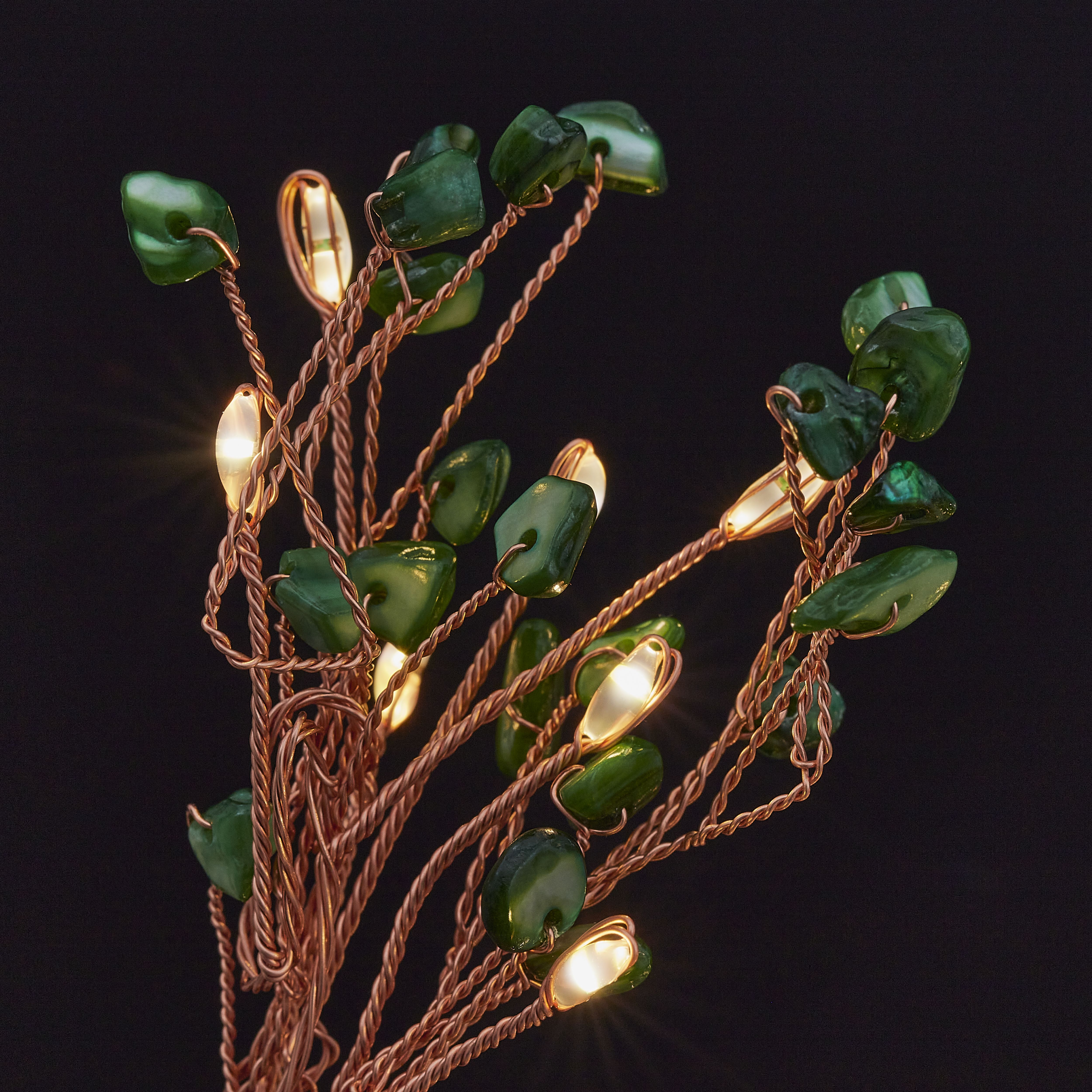 80 Warm white Stone LED With timer function Cluster string light with 2.2m