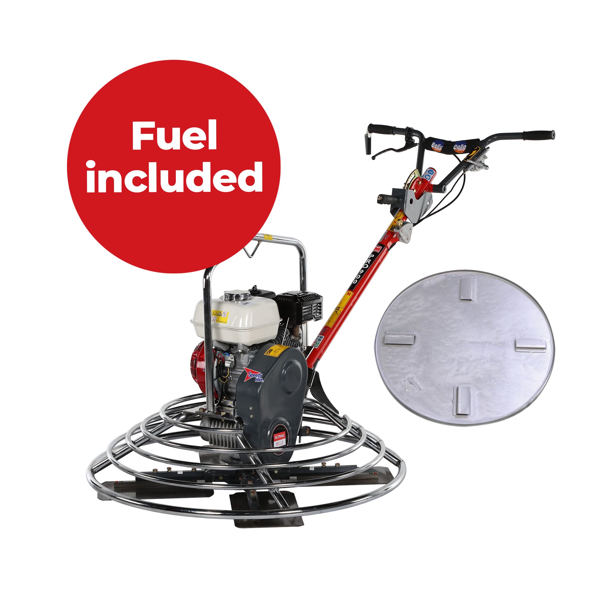 925mm Petrol Power float bundle 79.5kg - Week hire