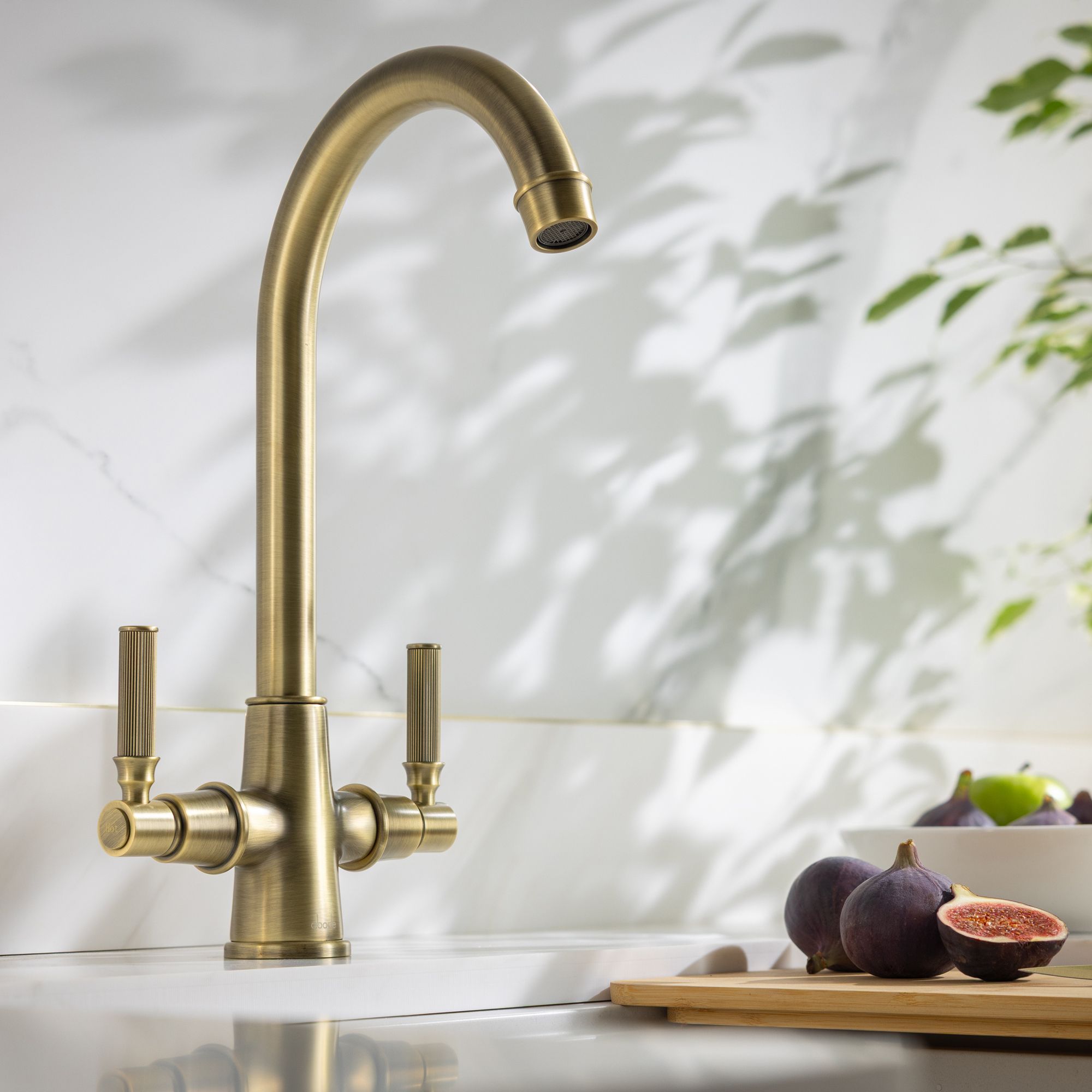 Abode Ridge Aged brass effect Kitchen Lever Tap