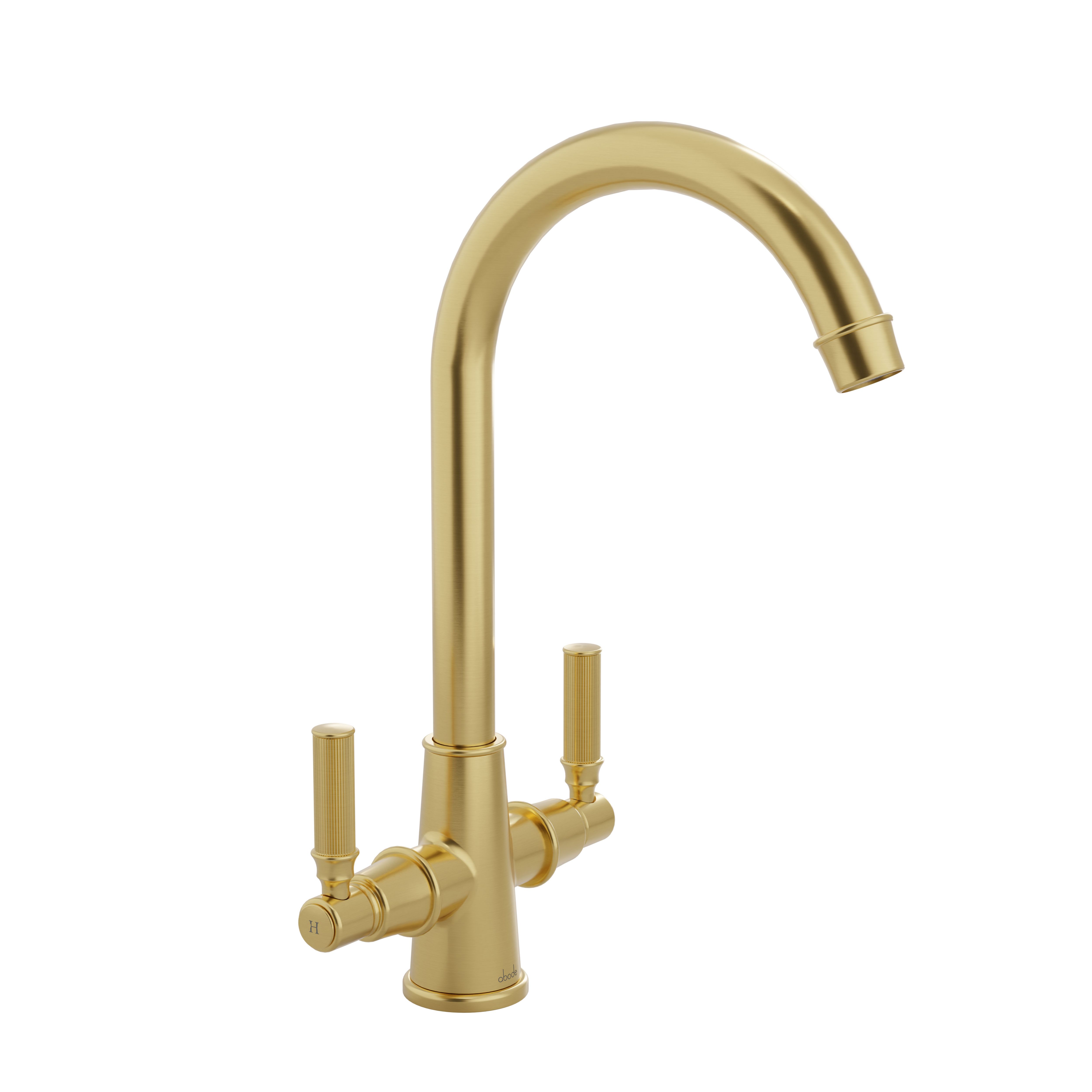 Abode Ridge Brushed brass effect Kitchen Lever Tap
