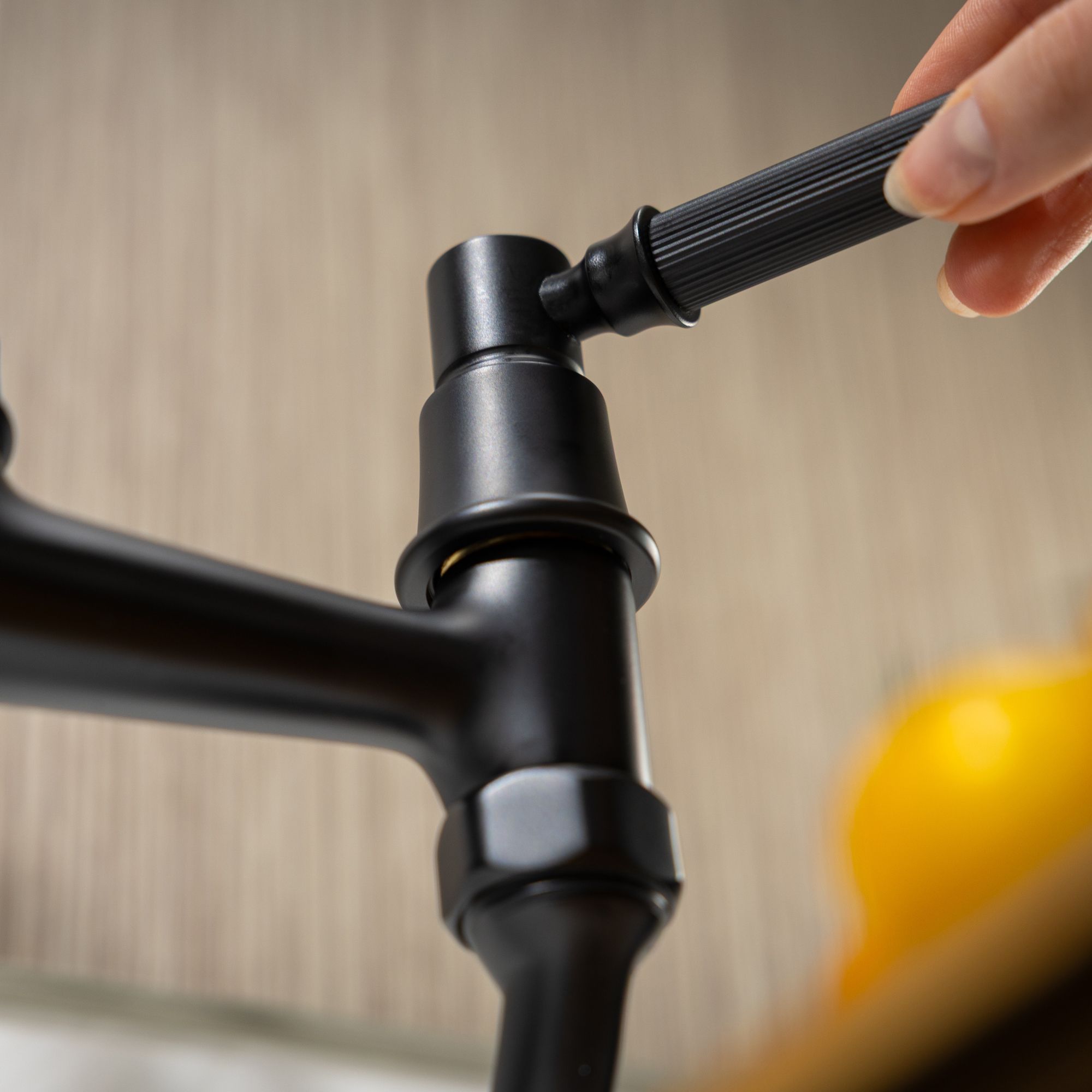 Abode Ridge Matt Black Kitchen Bridge mixer Tap