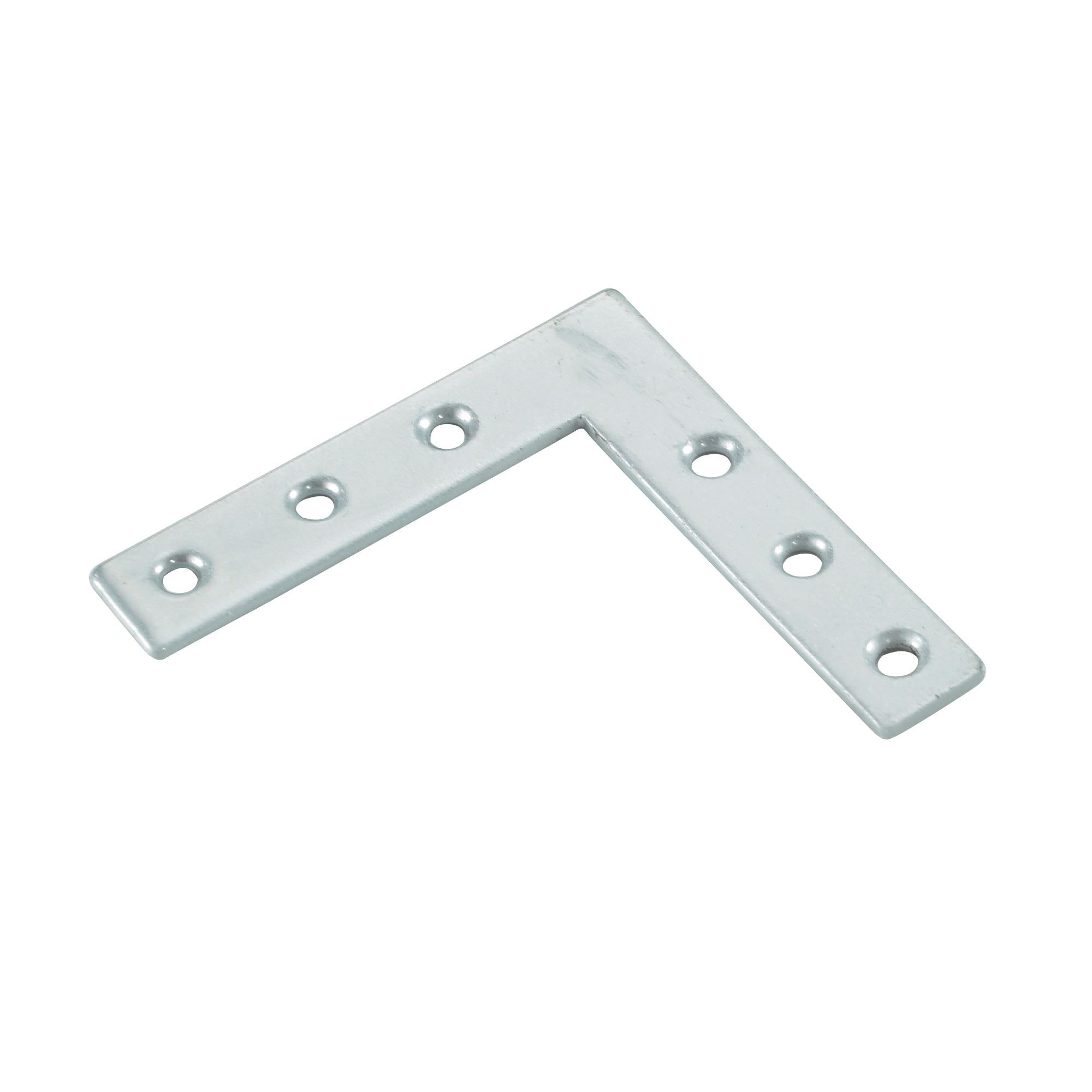 Abru Silver effect Powder-coated Steel Angle bracket (H)10mm (W)50mm (L ...