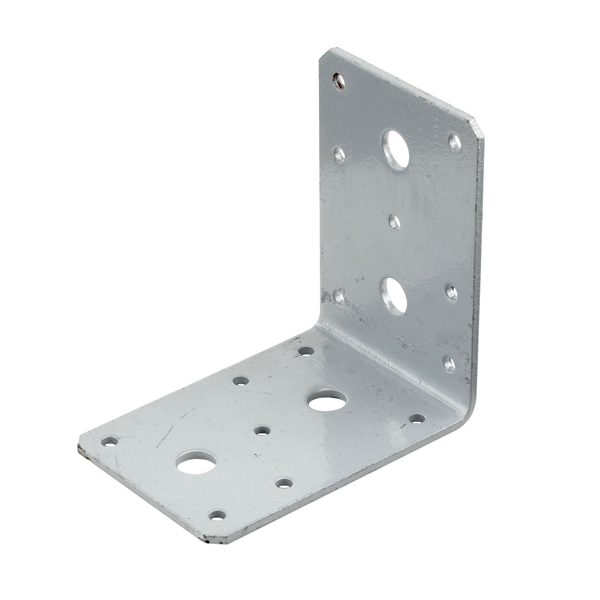 Abru Silver effect Powder-coated Steel Angle bracket (H)60mm (W)90mm (L ...