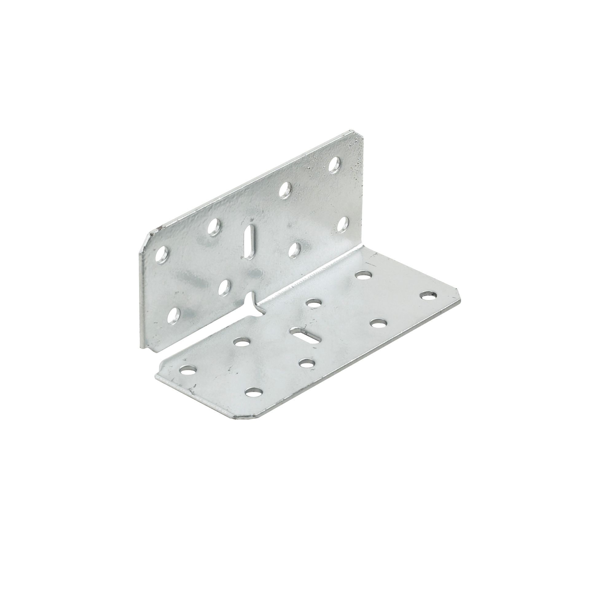 Abru Silver effect Powder-coated Steel Angle bracket (H)88mm (W)40mm (L ...