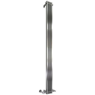 Accuro Korle Cadence Stainless steel Vertical Radiator, (W)140mm x (H ...