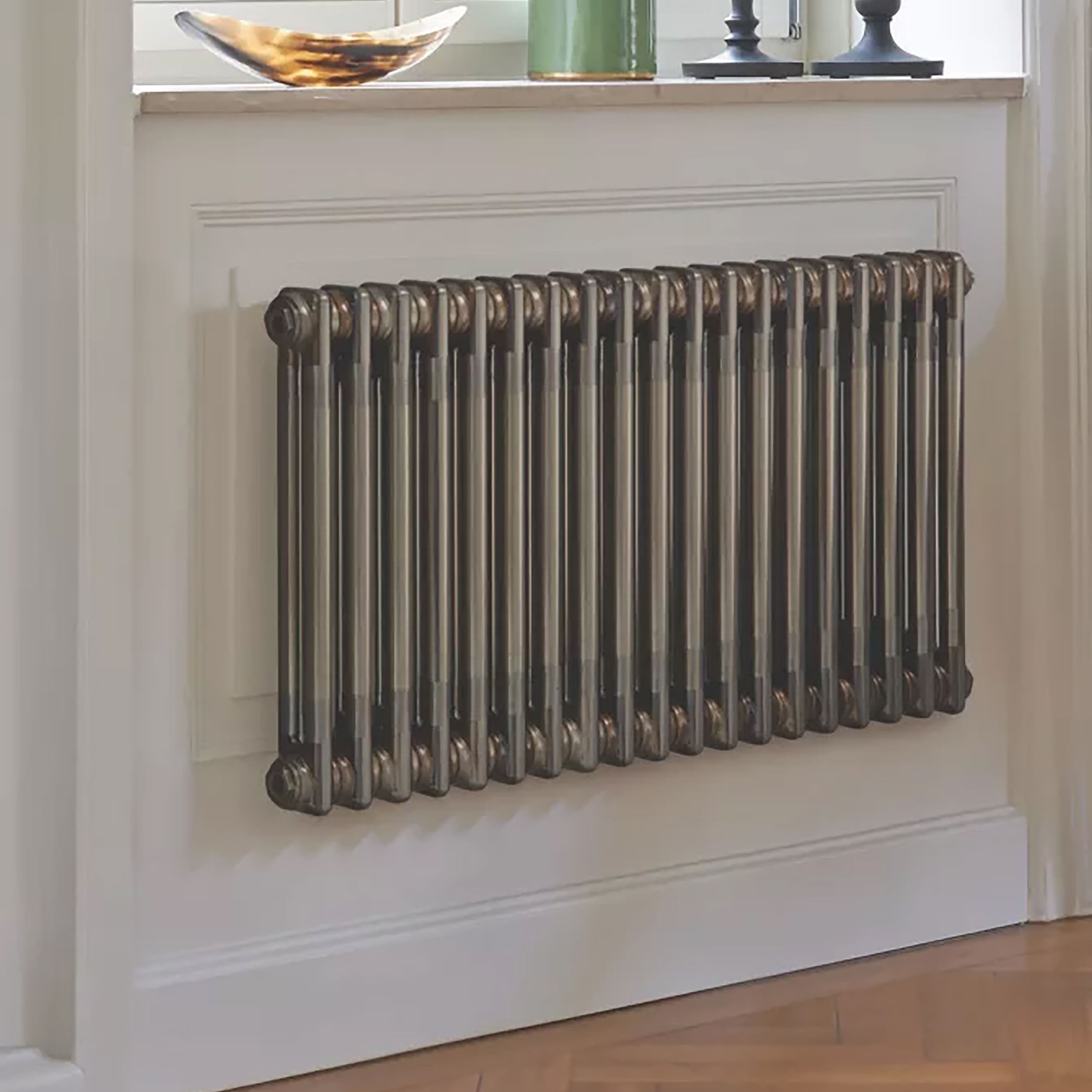 Acova Raw metal 2 Column Radiator, (W)1042mm x (H)600mm