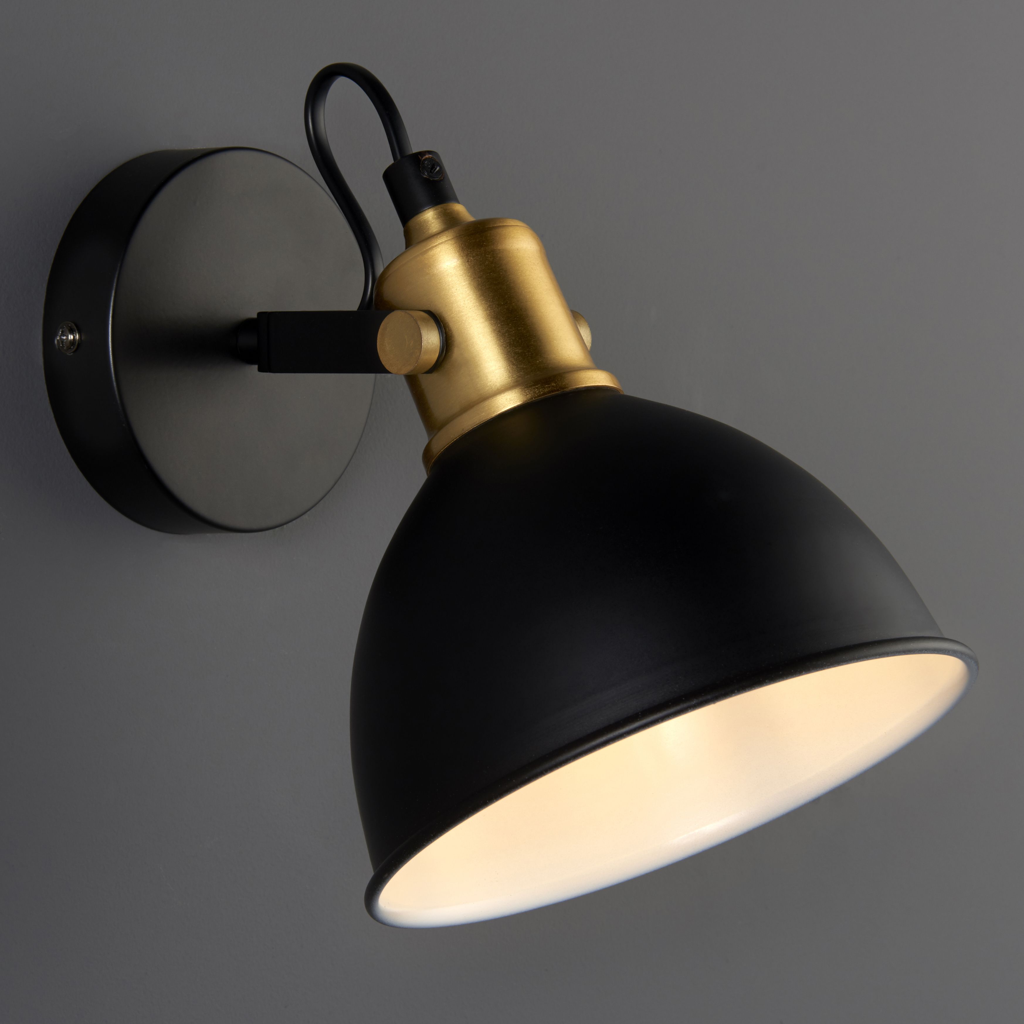 Acrobat Matt Black LED Wall light | DIY at B&Q