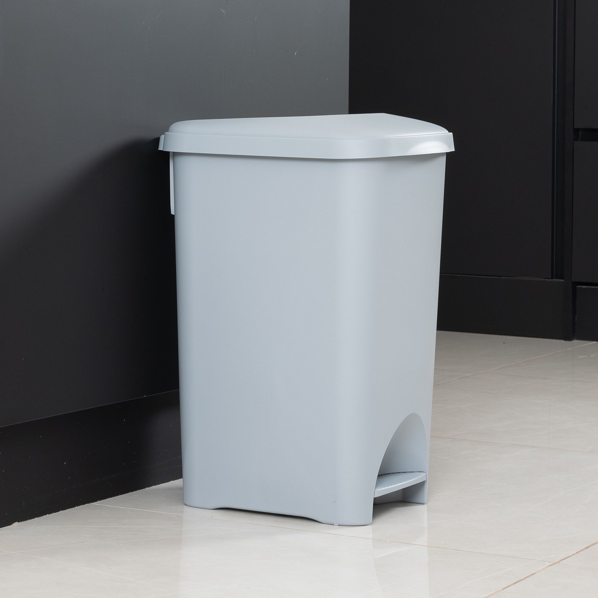 Addis Eco Range Pedal Standard Grey Plastic Bin - 40L Freestanding