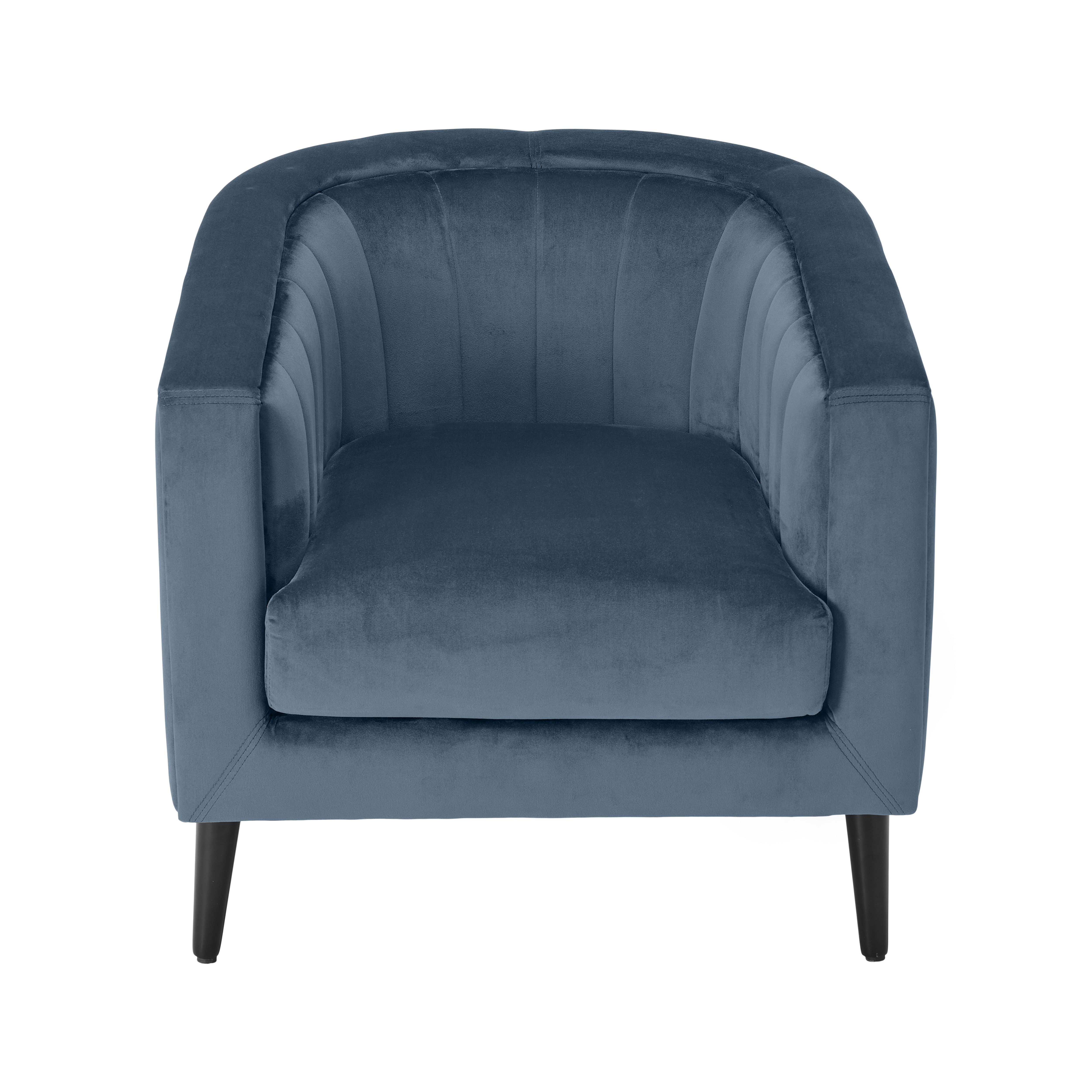 Adwen Blue Velvet effect Relaxer chair (H)735mm (W)730mm (D)755mm