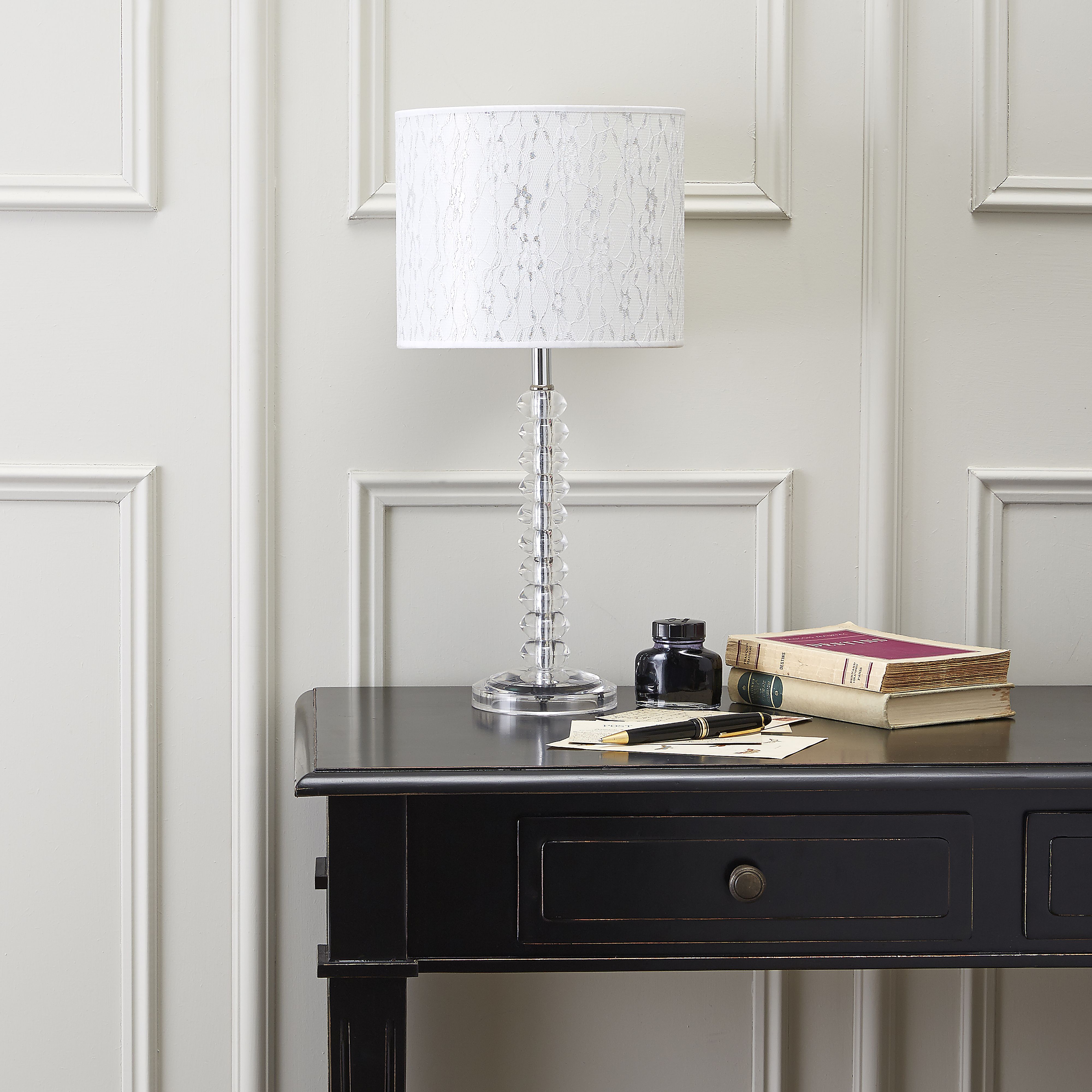 Aix Chrome effect Halogen Table lamp