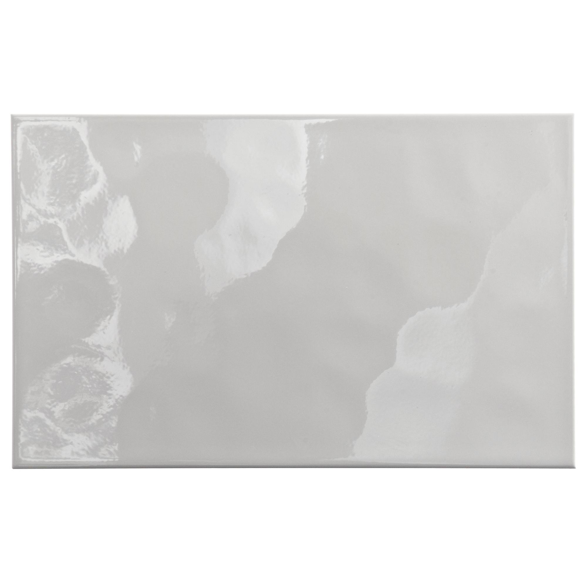 Alexandrina White Gloss Ripple Ceramic Indoor Wall Tile Sample