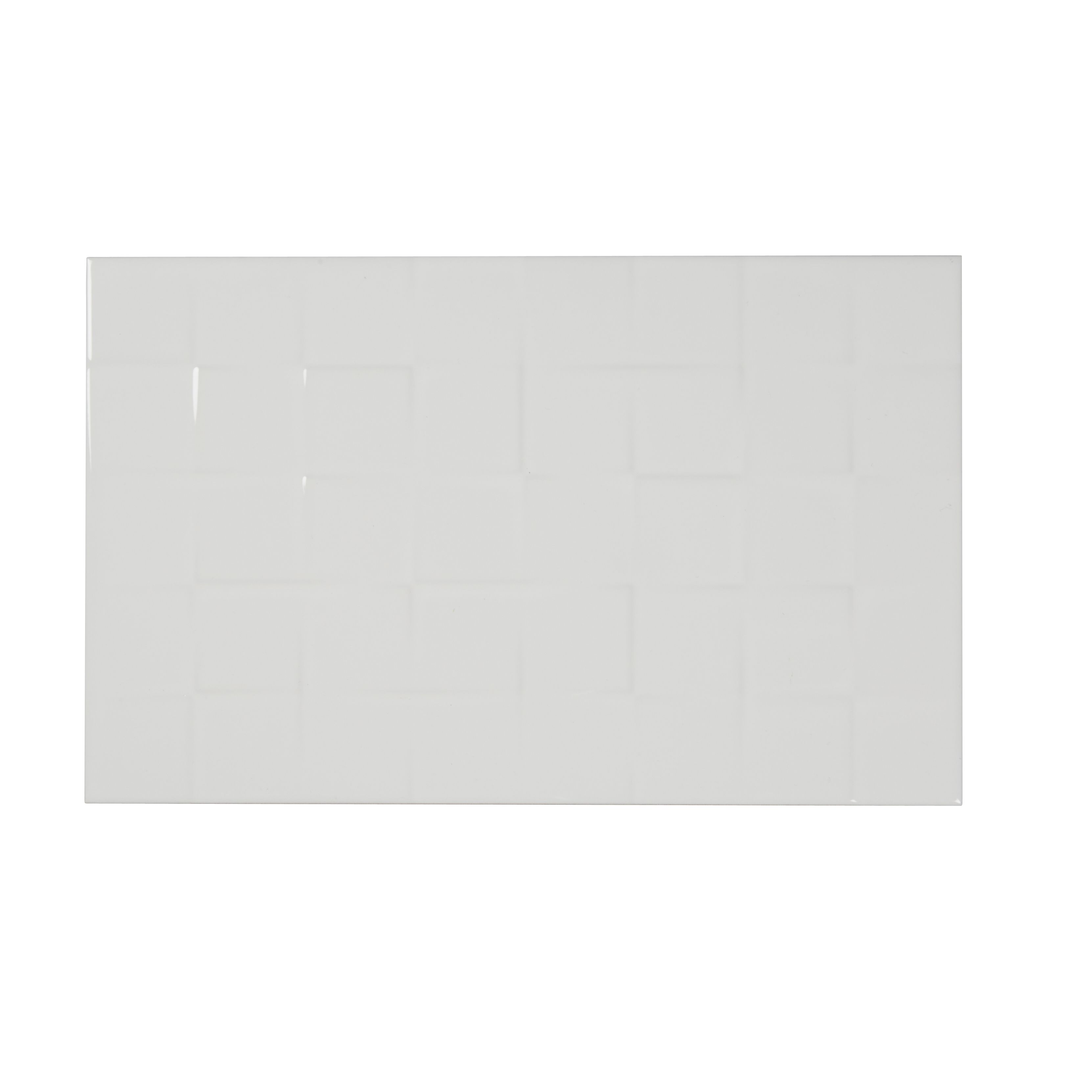 Alexandrina White Gloss Squares Ceramic Wall Tile Sample | DIY at B&Q