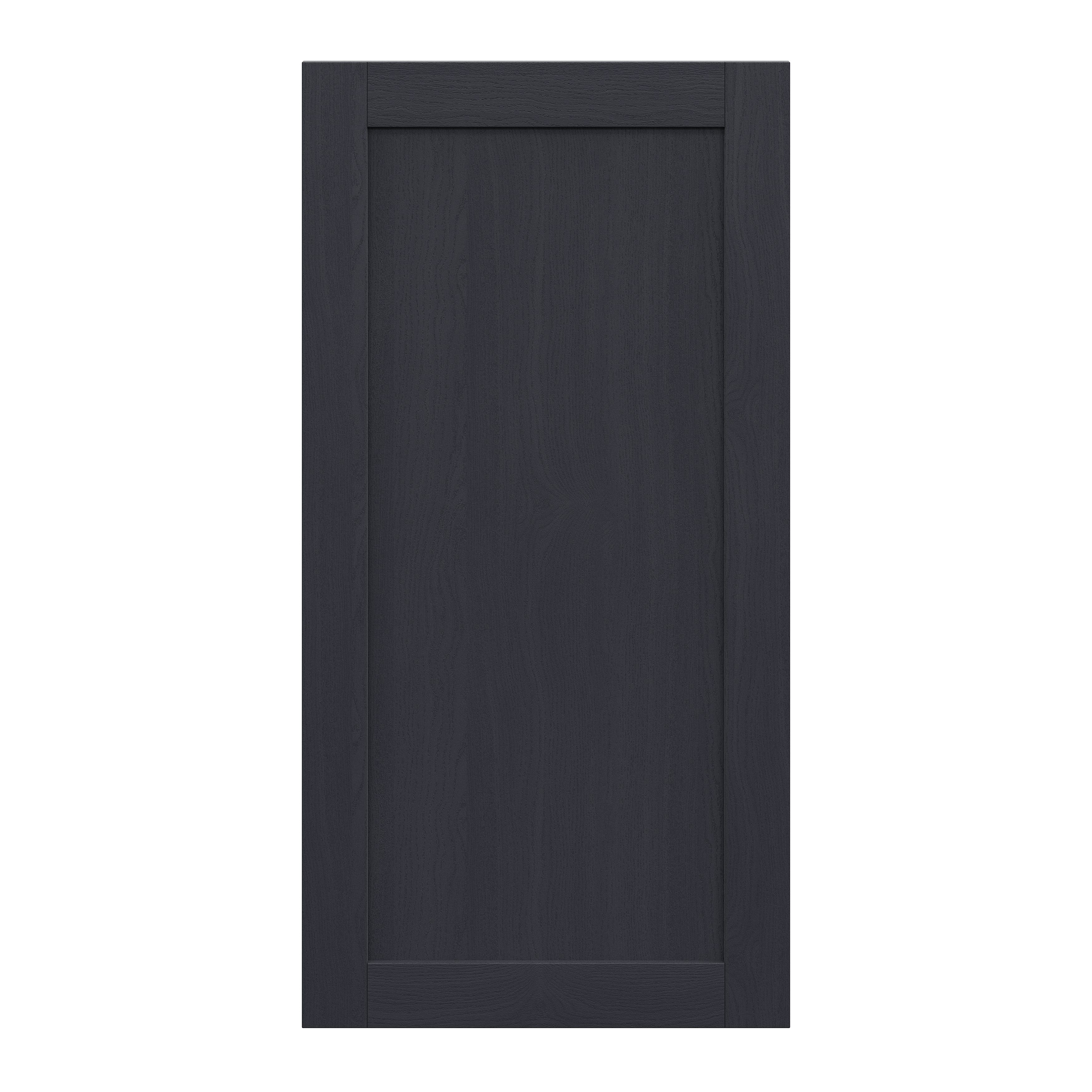 Alpinia Matt midnight navy wood effect Shaker 50:50 Tall larder Cabinet ...