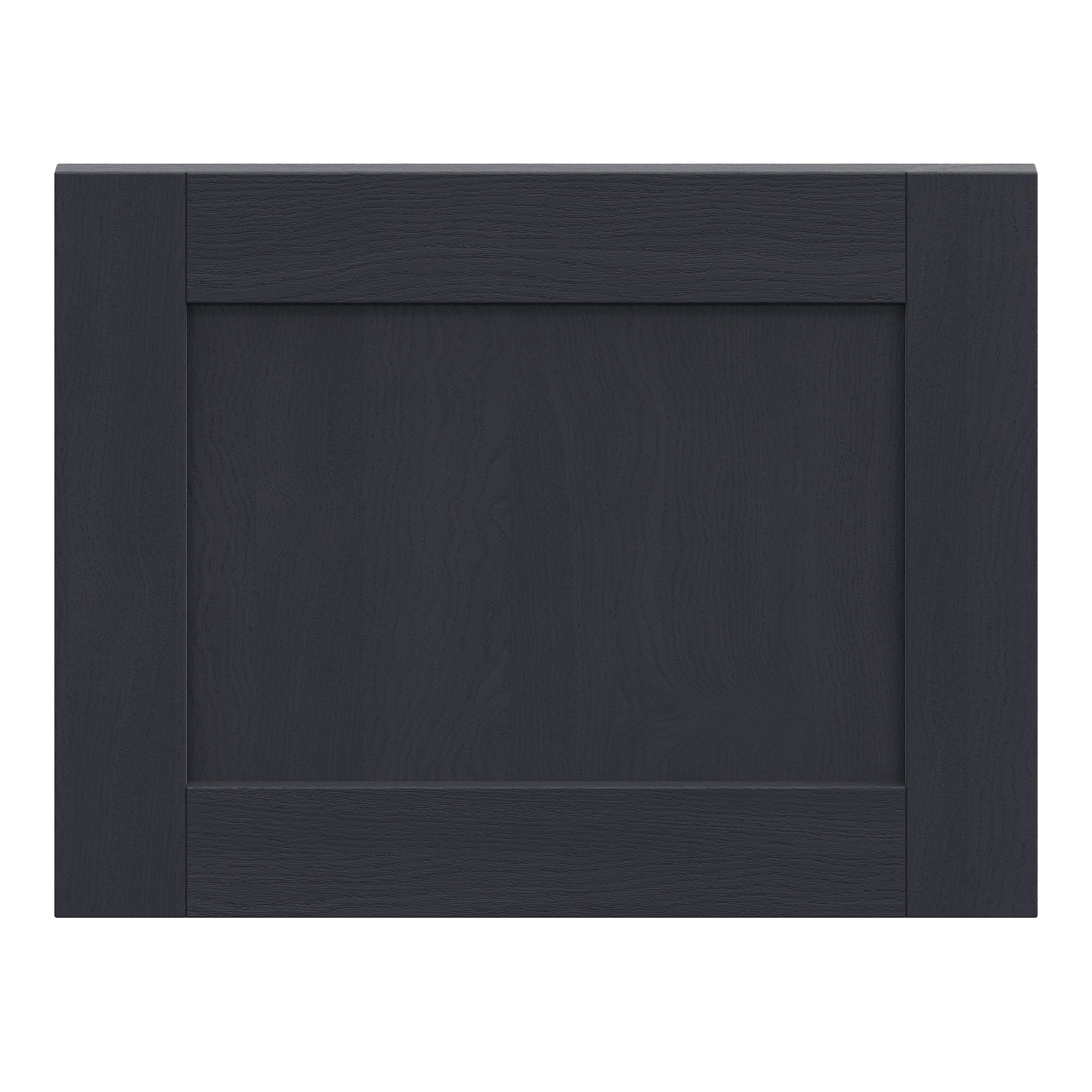 Alpinia Matt midnight navy wood effect Shaker Appliance Cabinet door (W ...