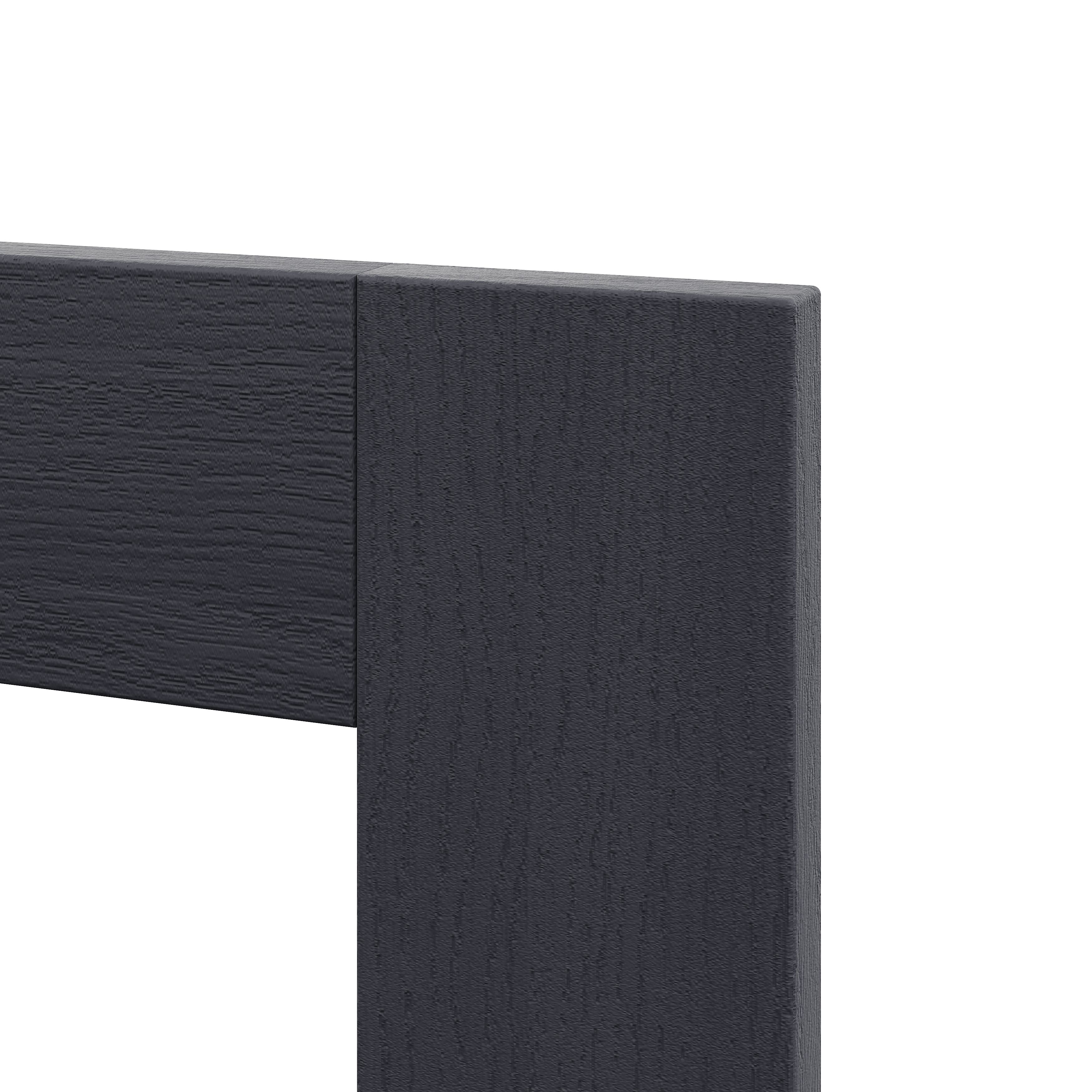 Alpinia Matt midnight navy wood effect Shaker Glazed Cabinet door (W ...