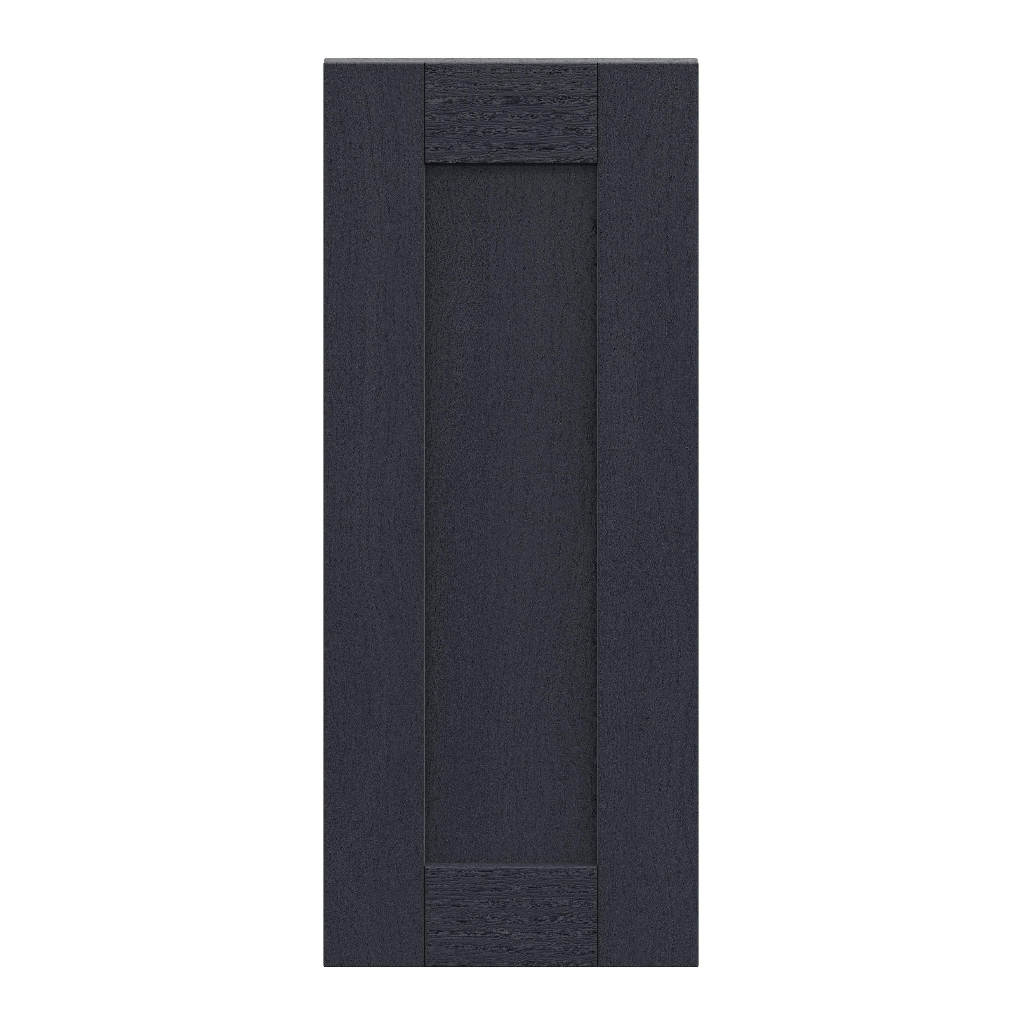 Alpinia Matt midnight navy wood effect Shaker Highline Cabinet door (W ...