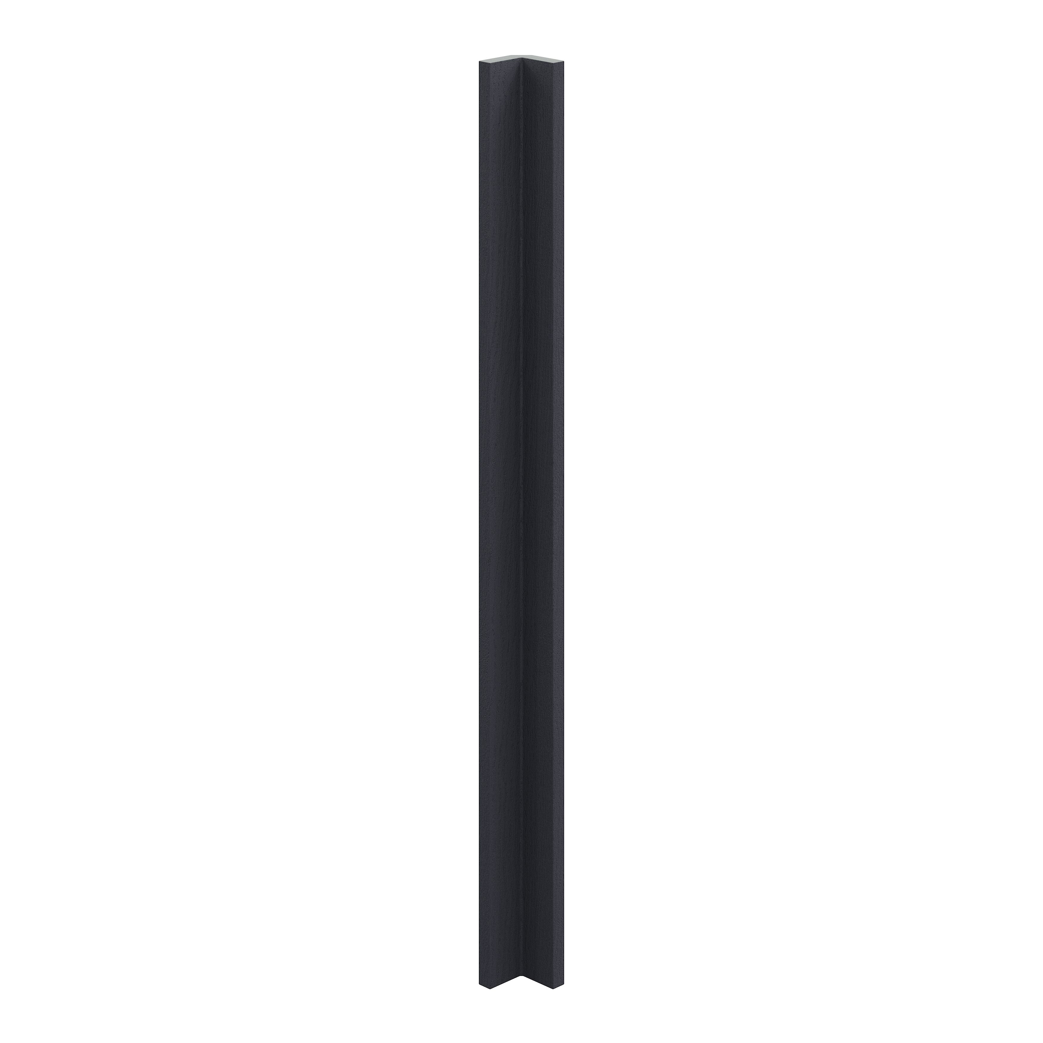 Alpinia Matt midnight navy wood effect Standard Corner post, (W)59mm (L ...