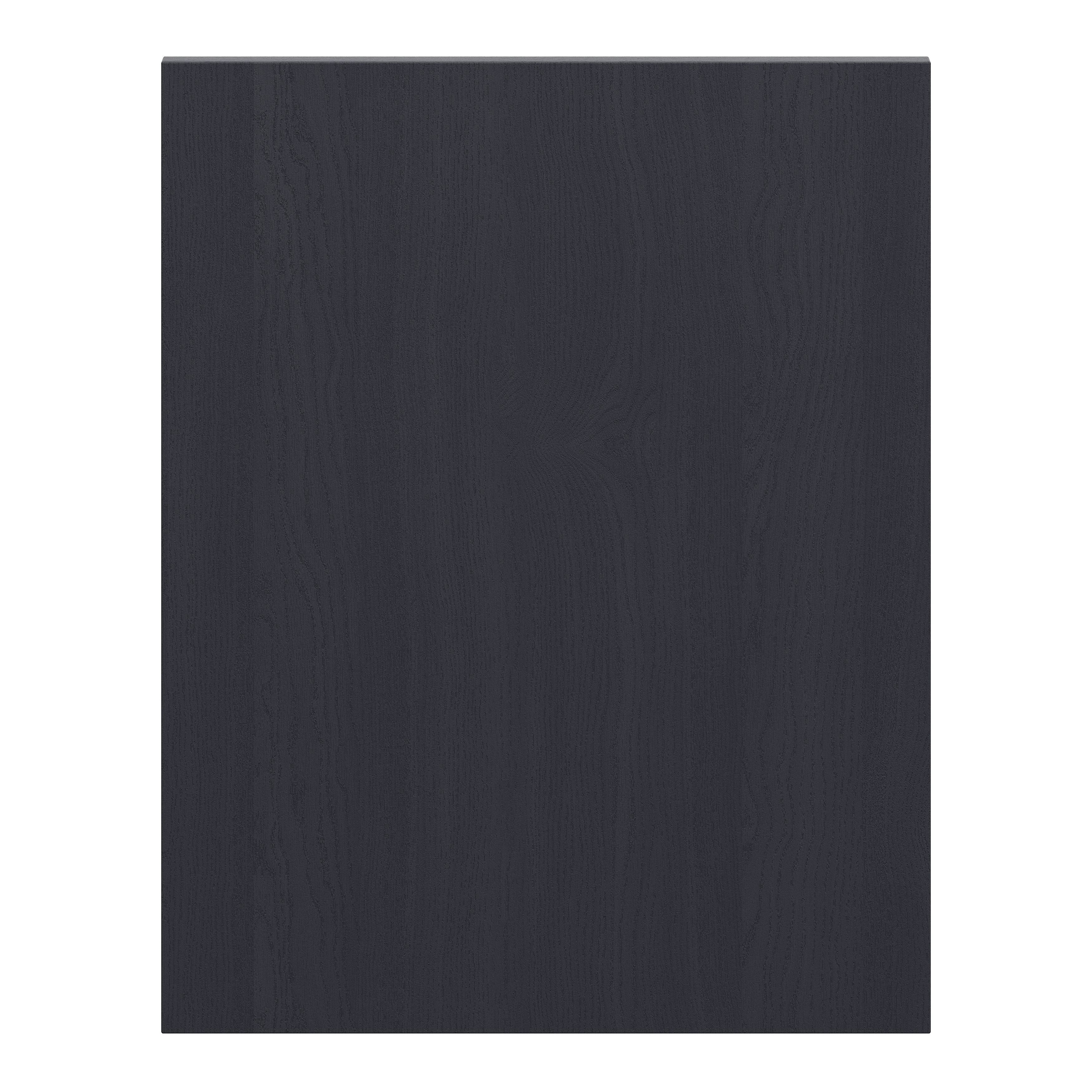 Alpinia Matt midnight navy wood effect Standard LH Drawer end panel (H ...