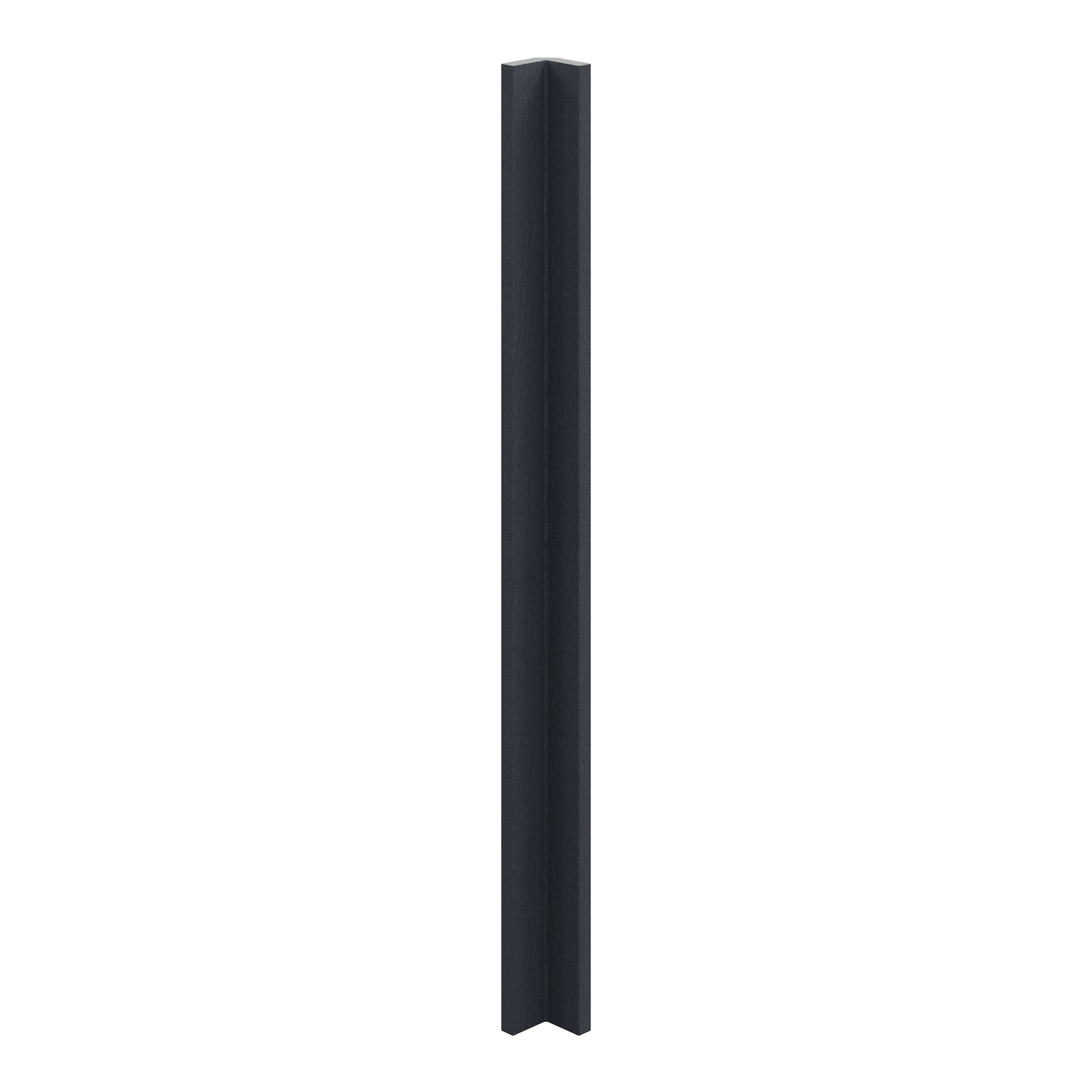 Alpinia Matt midnight navy wood effect Tall Wall corner post, (W)59mm ...