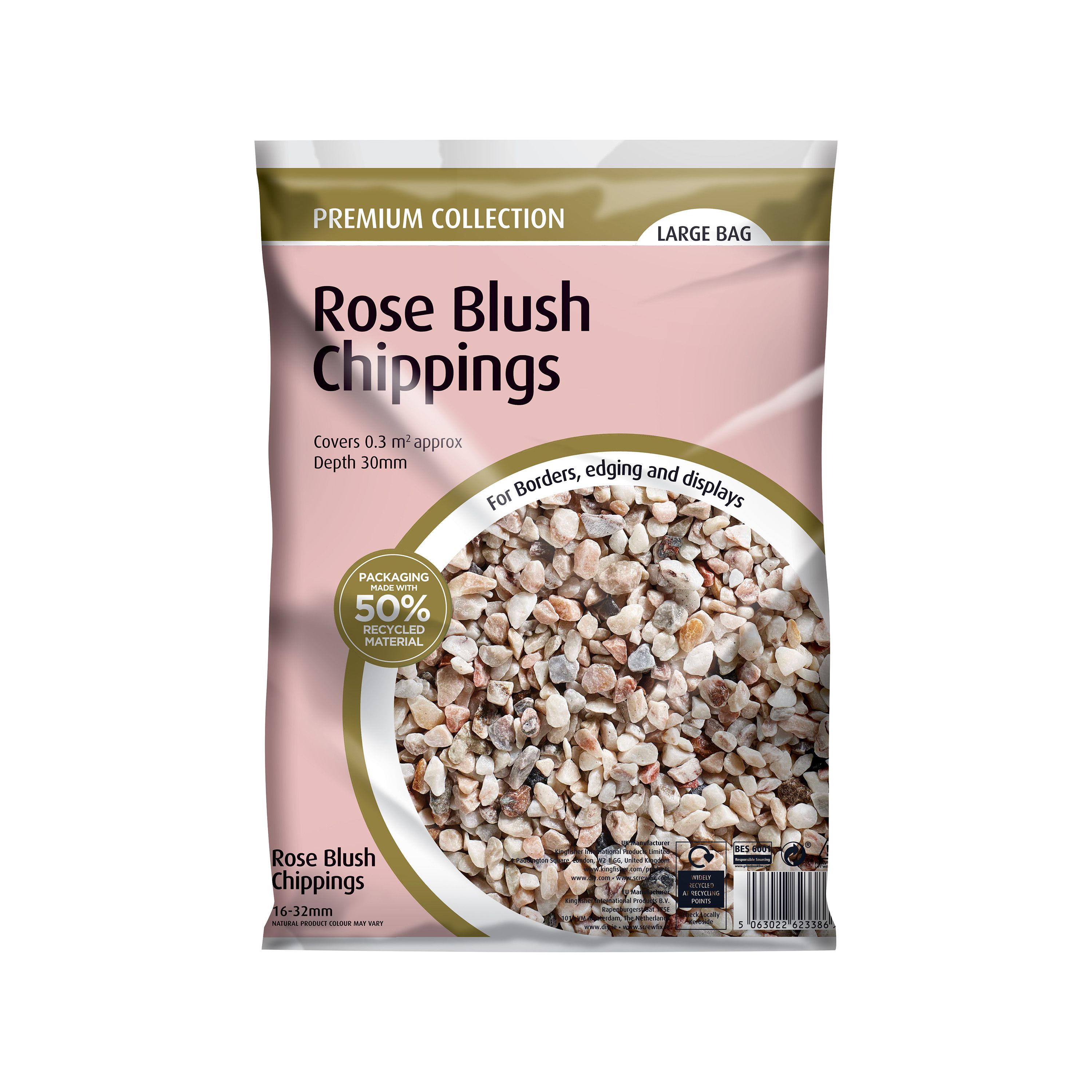 Altico Rose Blush 16-32mm Stone Decorative chippings, Large Bag, 0.3m²