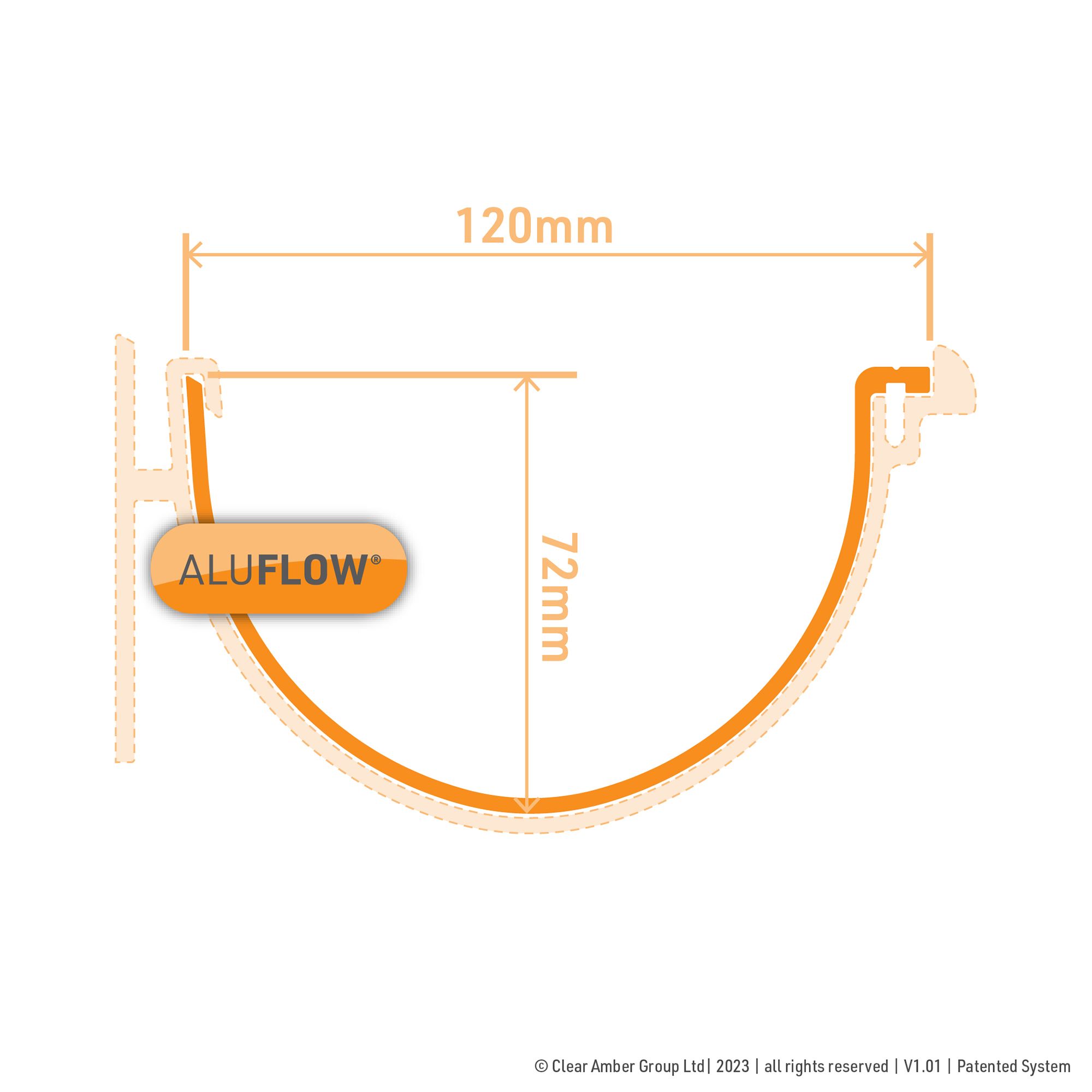 Aluflow Black Half round Union Bracket