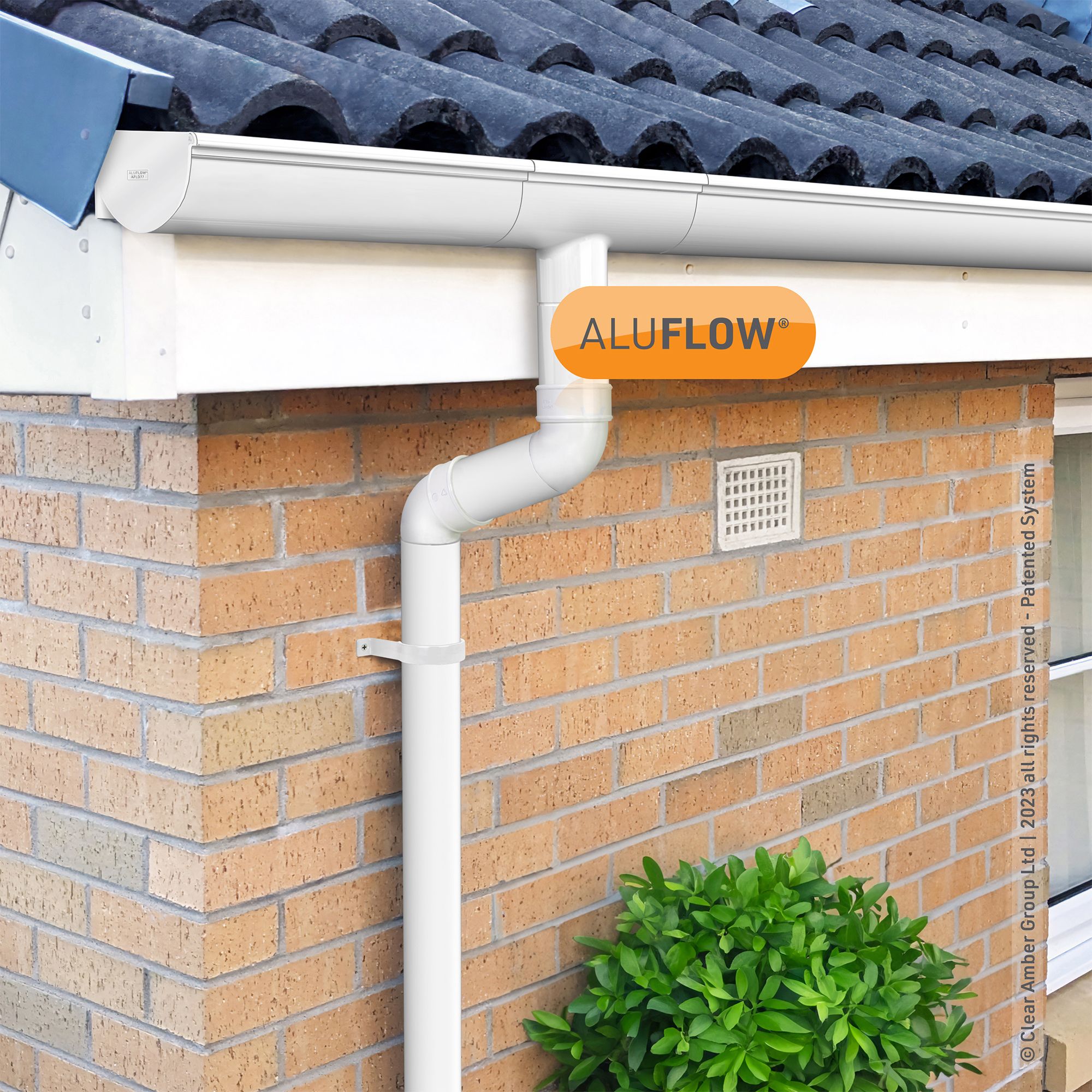Aluflow White Round Downpipe (L)4m (Dia)68mm