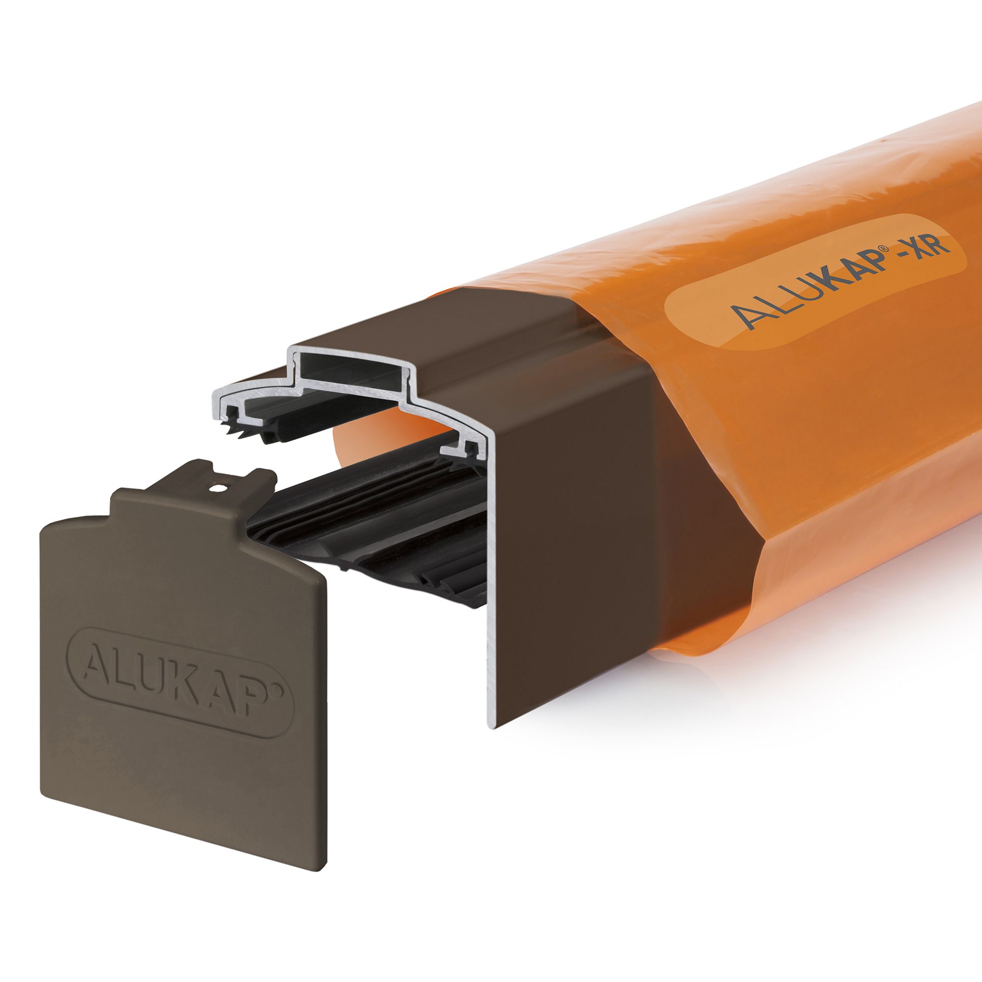 Alukap AKX476B Brown Aluminium Glazing bar, (L)3m (W)60mm (T)70mm