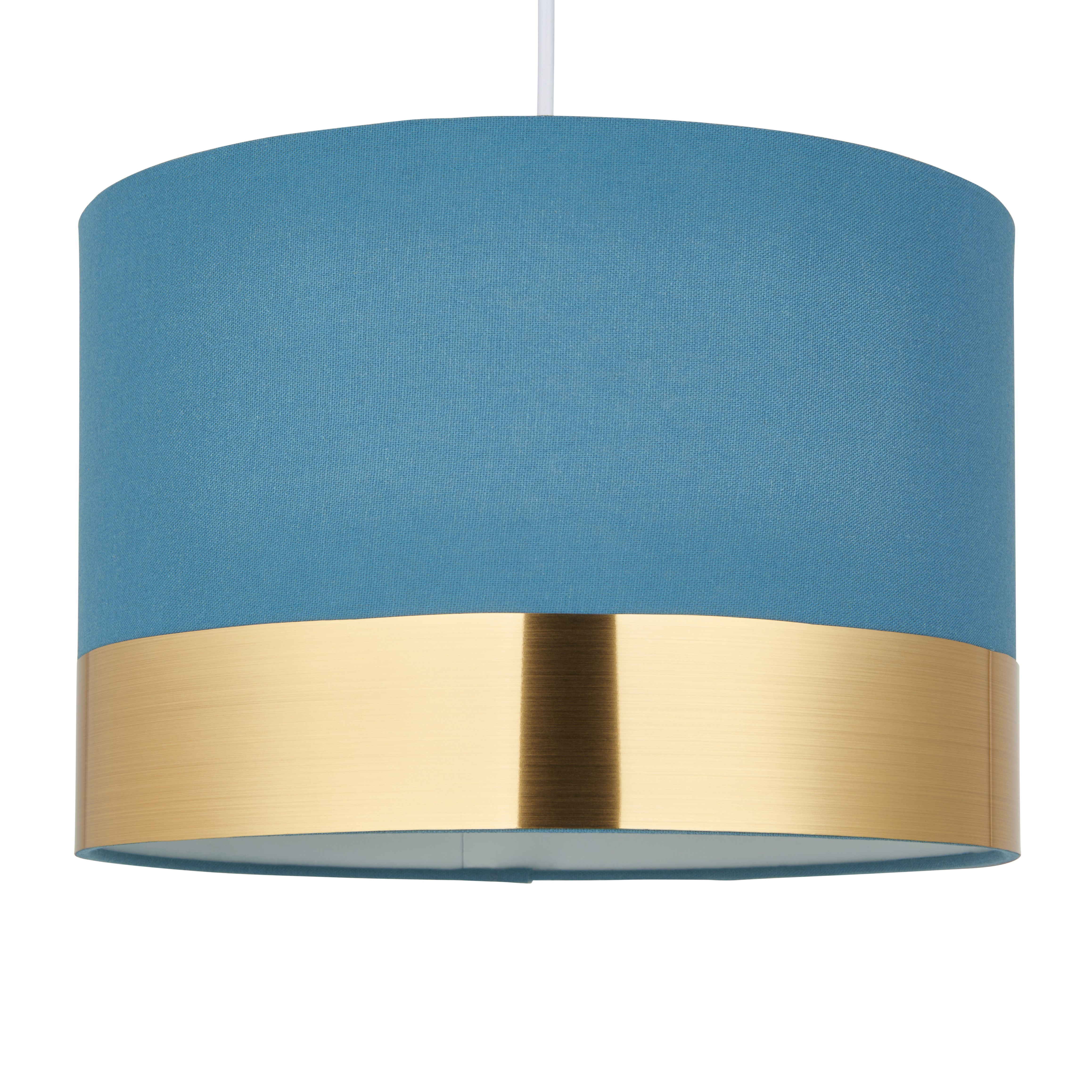 Amara Brushed Teal Cylinder Lamp shade (D)30cm