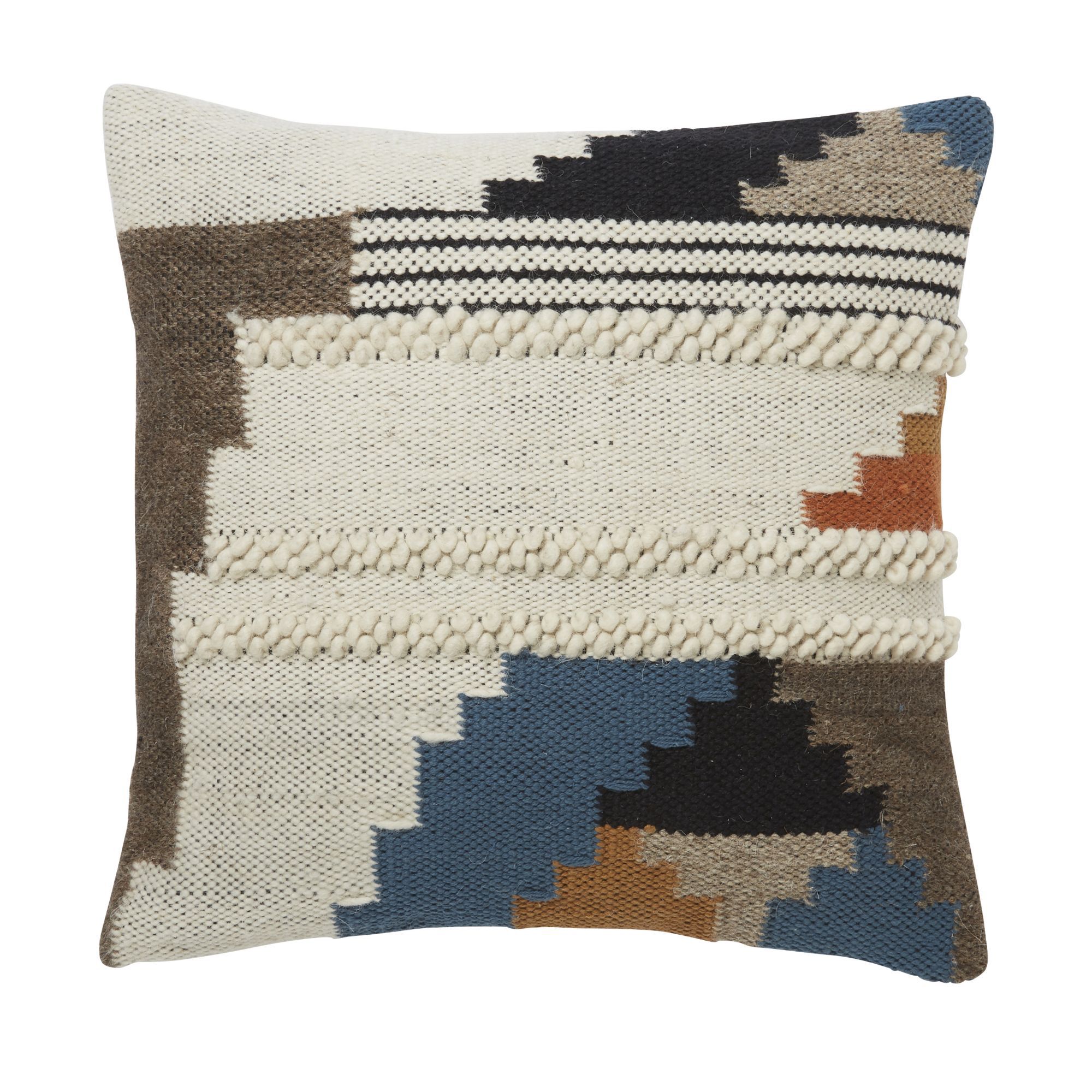Ambre Multicolour Rug loop Woven & jacquard effect Indoor Cushion, (L ...