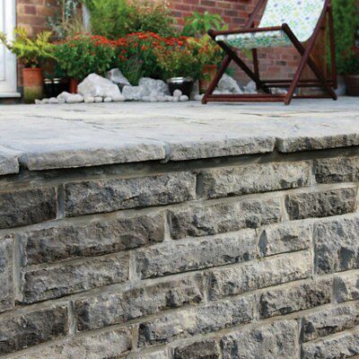 Ancestry Grey Double-sided Walling stone (L)225mm (T)100mm, Pack of 200 ...