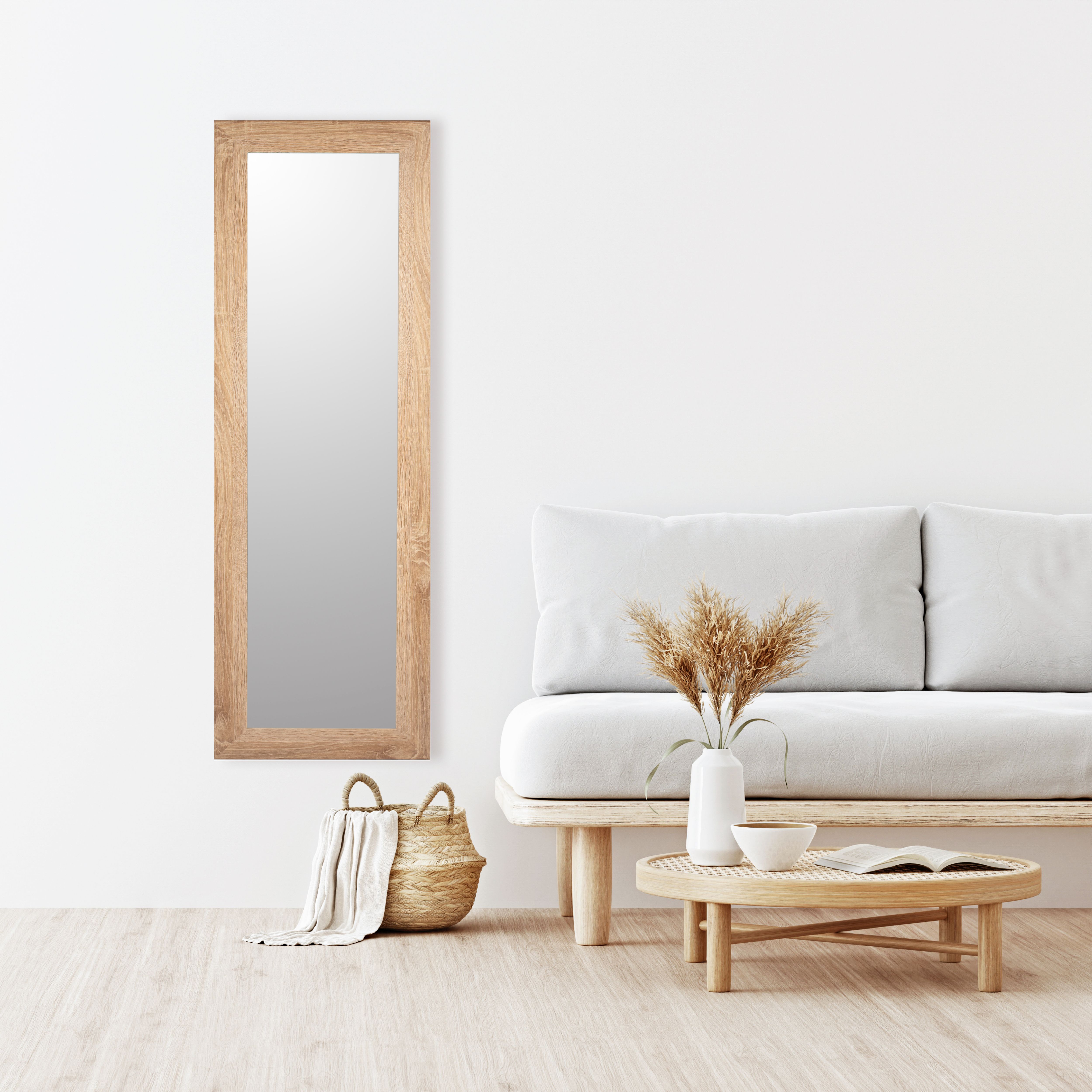 Andino Natural Light oak effect Woodgrain Rectangular Wall-mounted ...