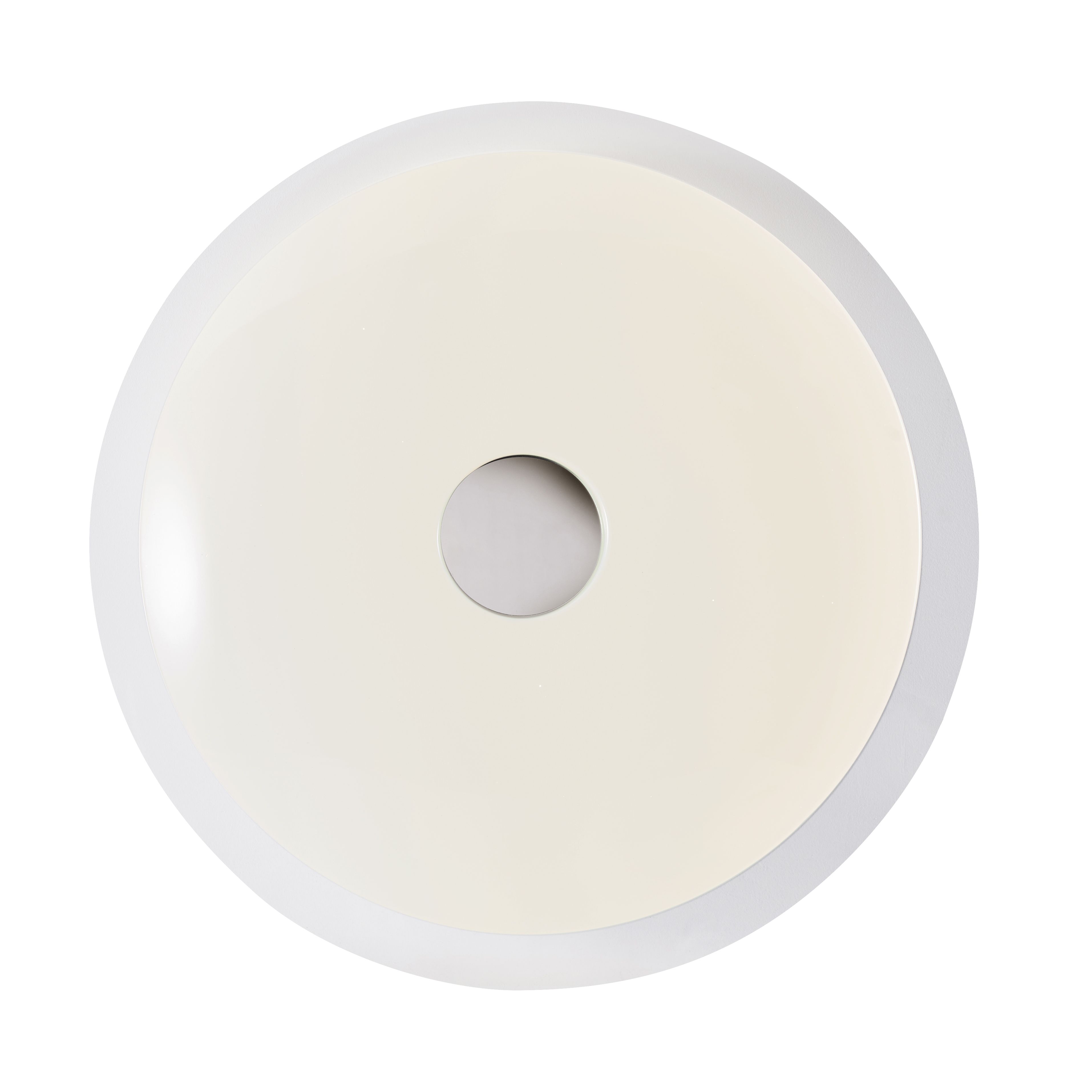 Angoon Round Metal & plastic White Glitter effect LED Ceiling light ...