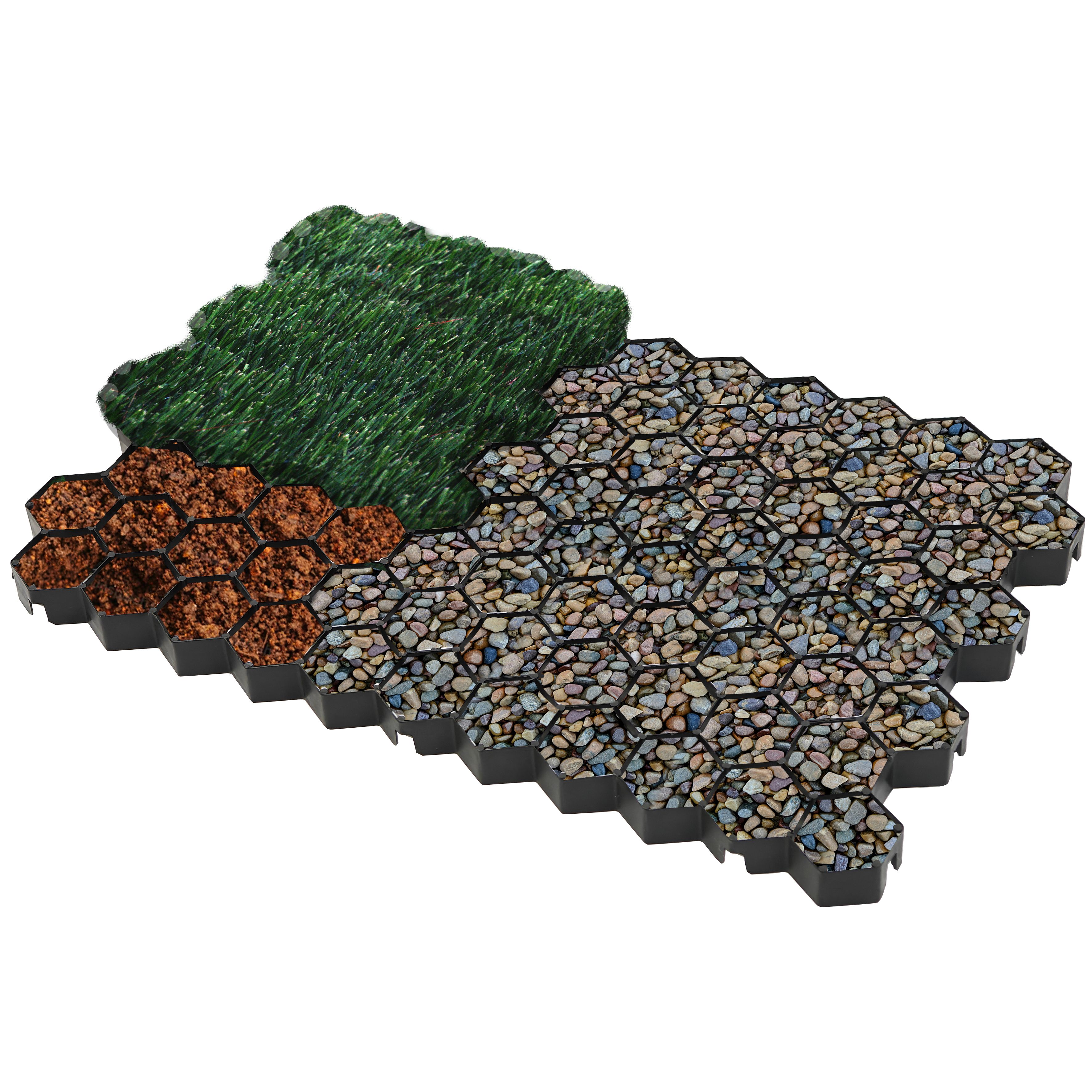Apollo Gardening Black Pathway Gravel stabilisation tile (L)590mm (W ...