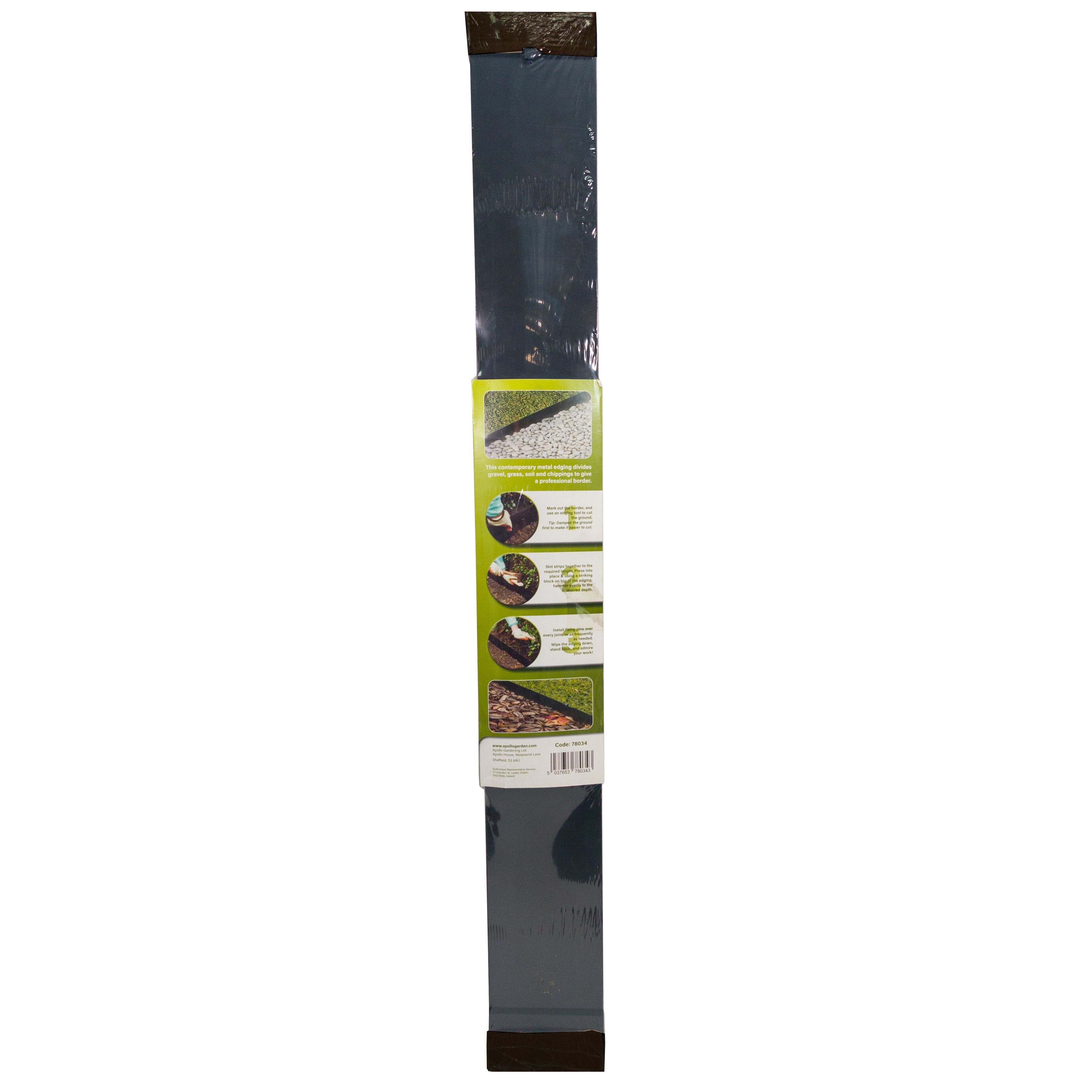 Apollo Gardening Black Steel Smooth Lawn edging (H)10.2cm (L)0.91m