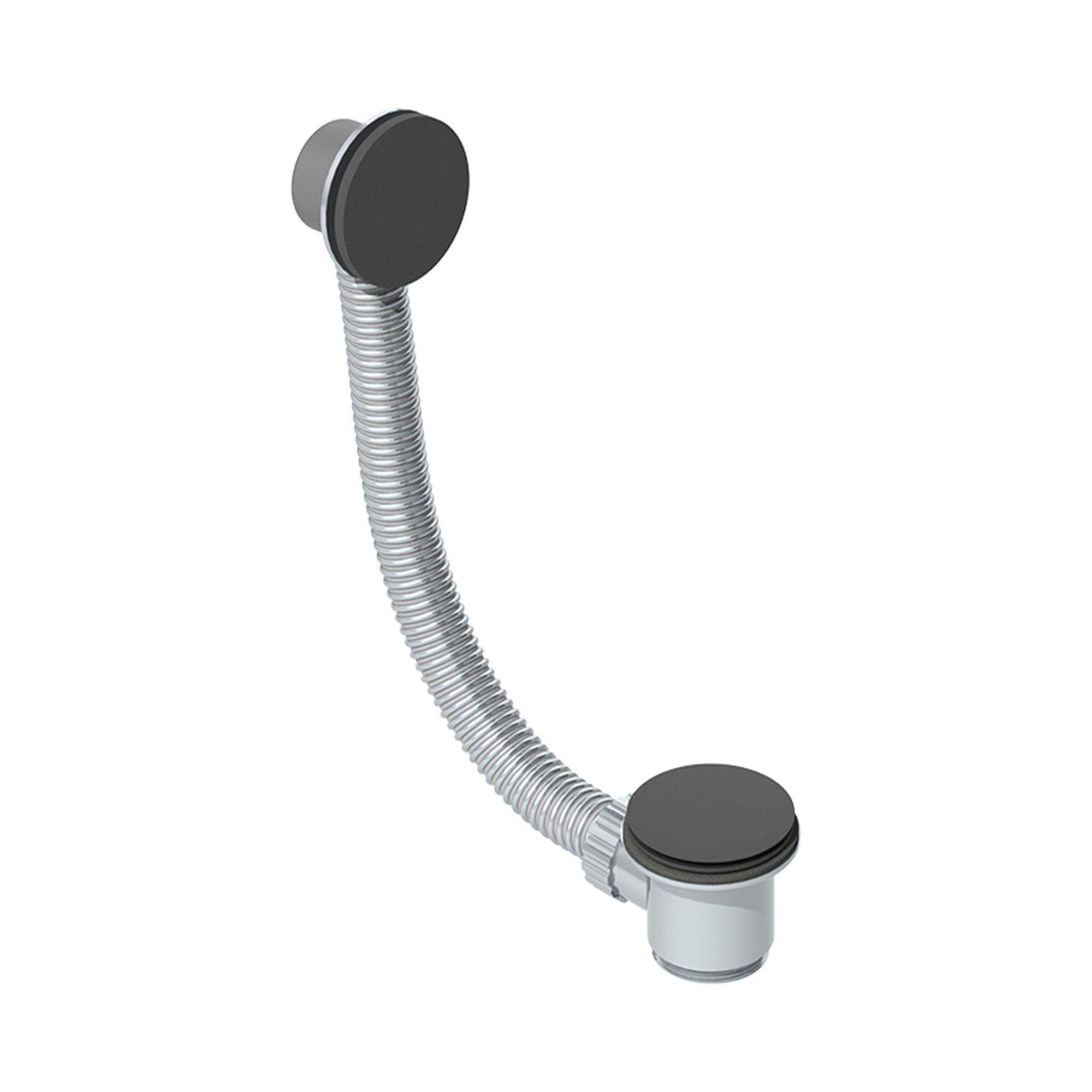 Aquadry Black Brass & plastic 272mm Sprung Unslotted Waste & overflow ...