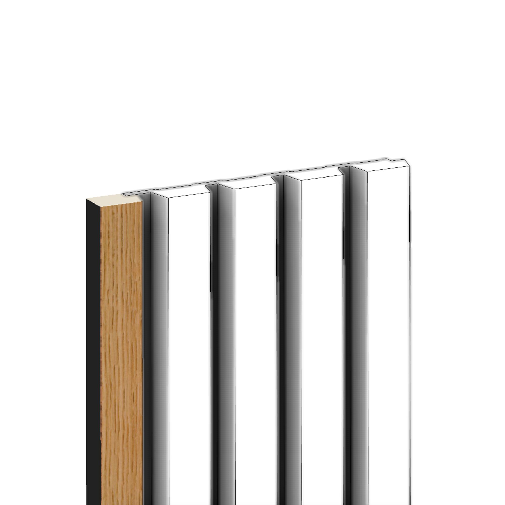 Aquadry Black Oak effect Straight Grooved Panel profile, (L)44mm (W)19mm
