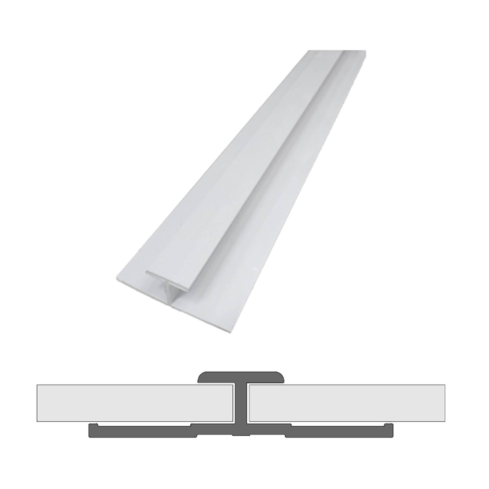 Aquadry Panel straight joint (L)2400mm - White