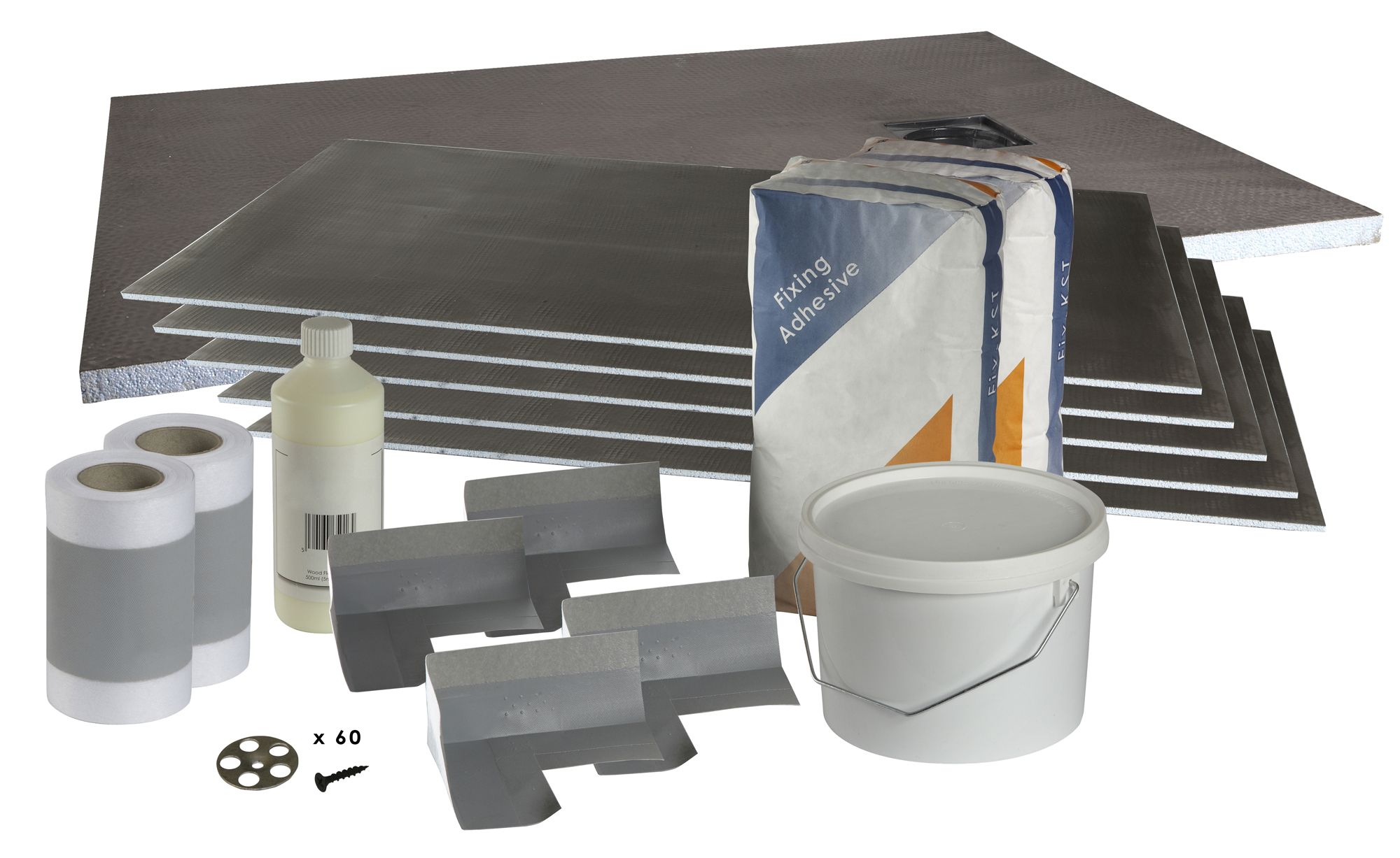 Aquadry Professional level access Wet room installation kit (L)1200mm ...