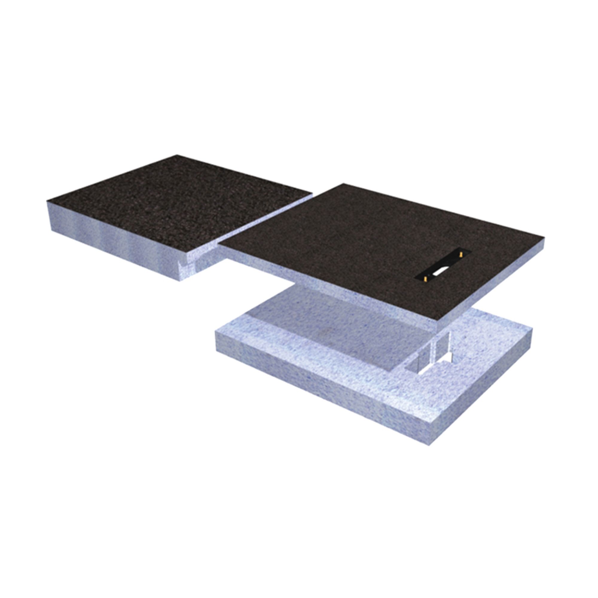 Aquadry Rectangular End drain Shower tray & riser kit (L)1850mm (W ...