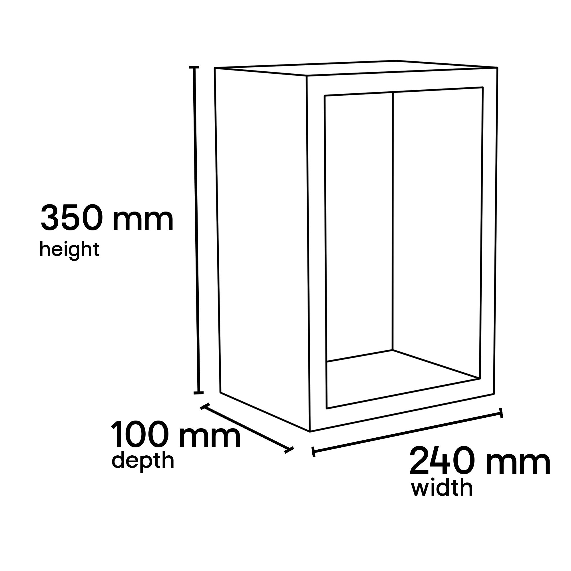 Aquadry Wet room Recessed storage unit, (H)350mm (W)240mm (D)100mm