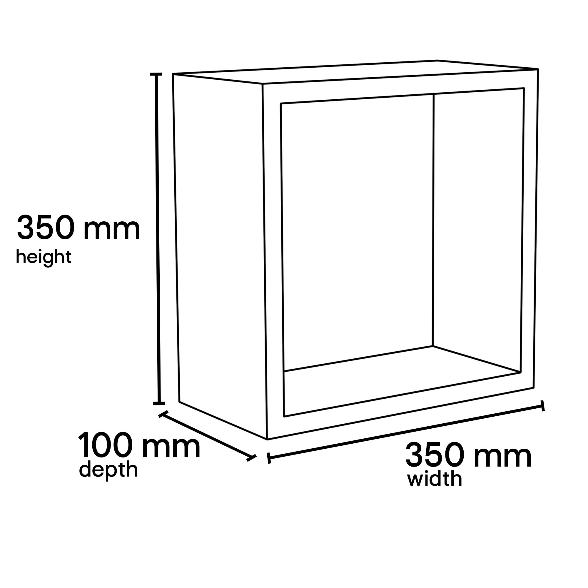 Aquadry Wet room Recessed storage unit, (H)350mm (W)350mm (D)100mm