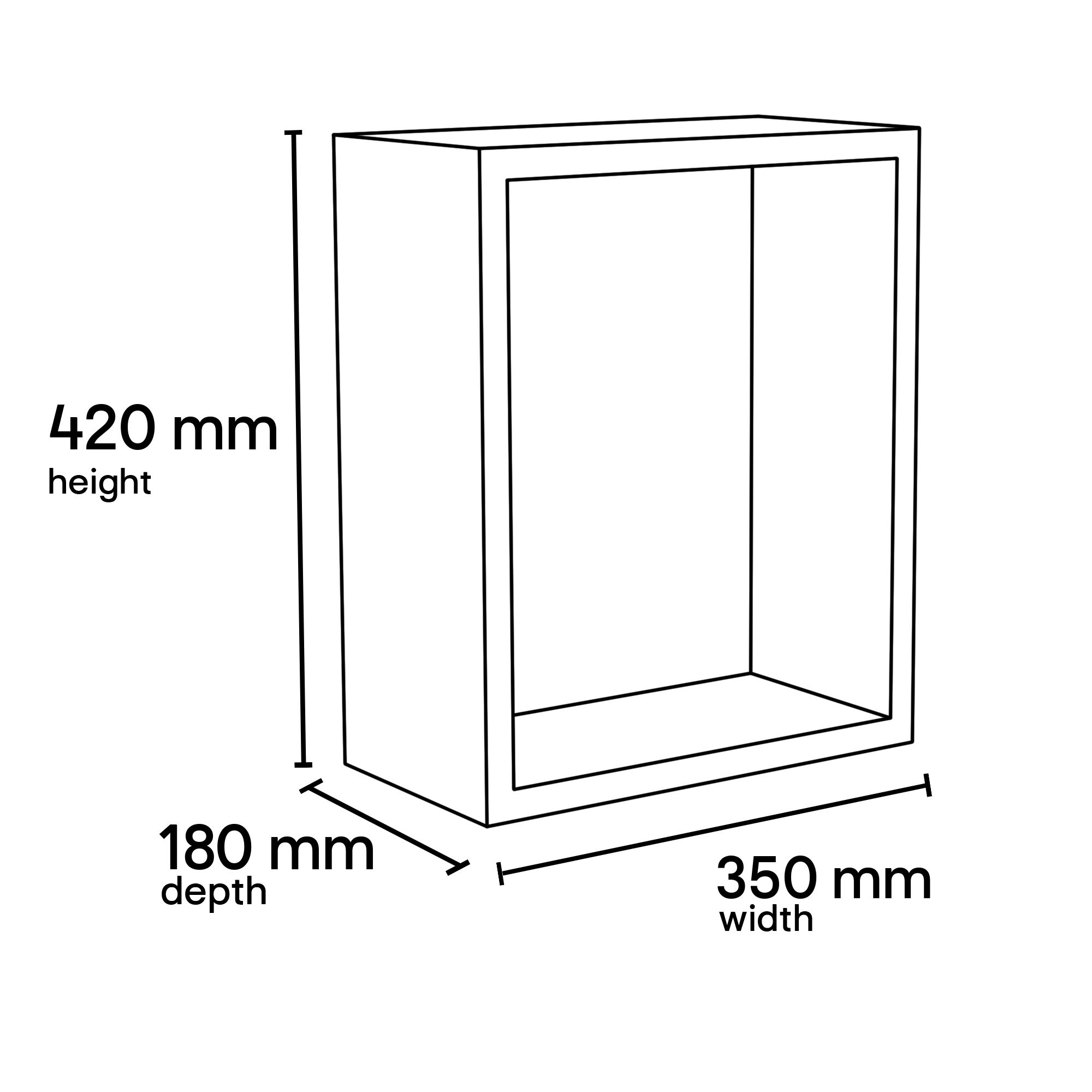 Aquadry Wet room Recessed storage unit, (H)420mm (W)350mm (D)180mm