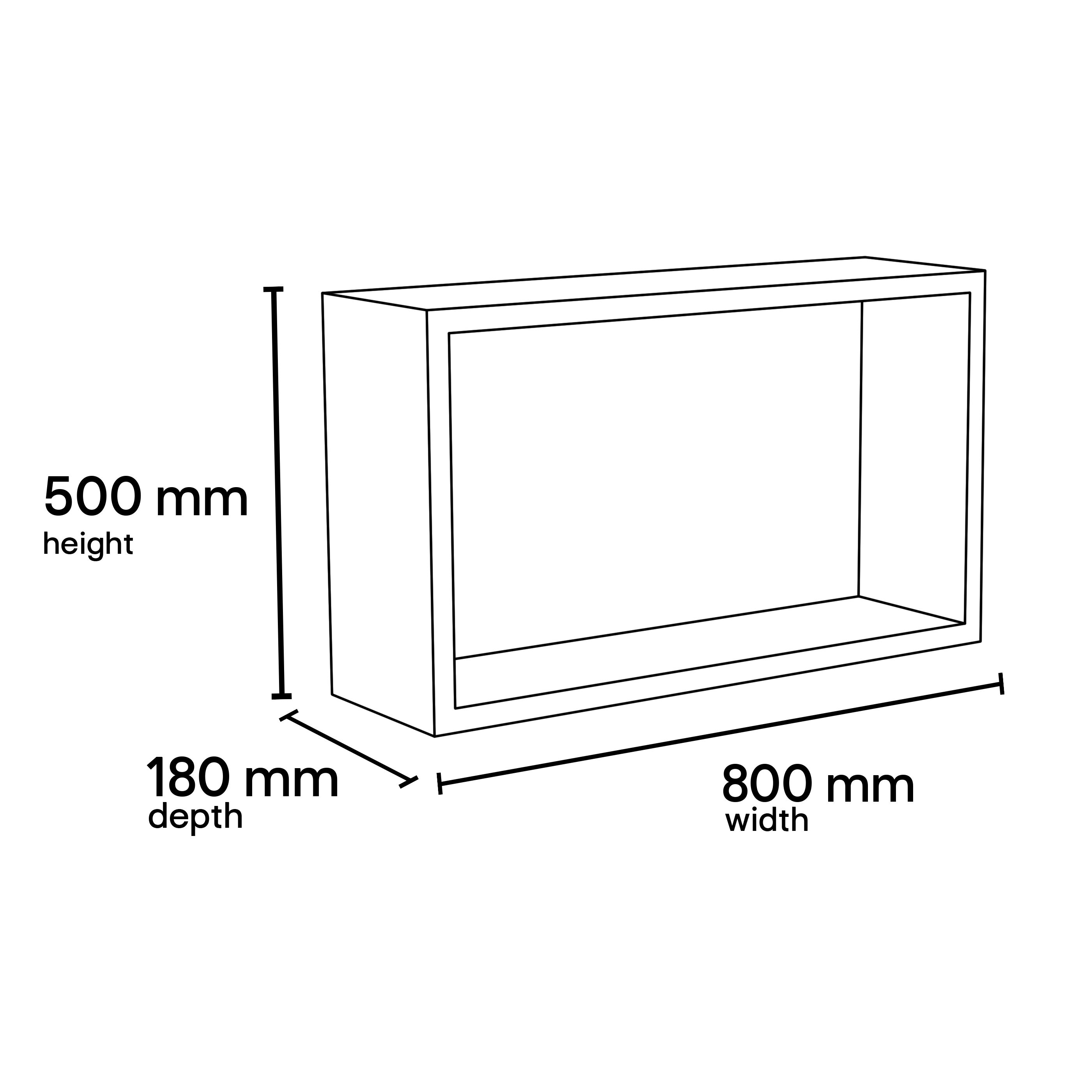 Aquadry Wet room Recessed storage unit, (H)500mm (W)800mm (D)180mm