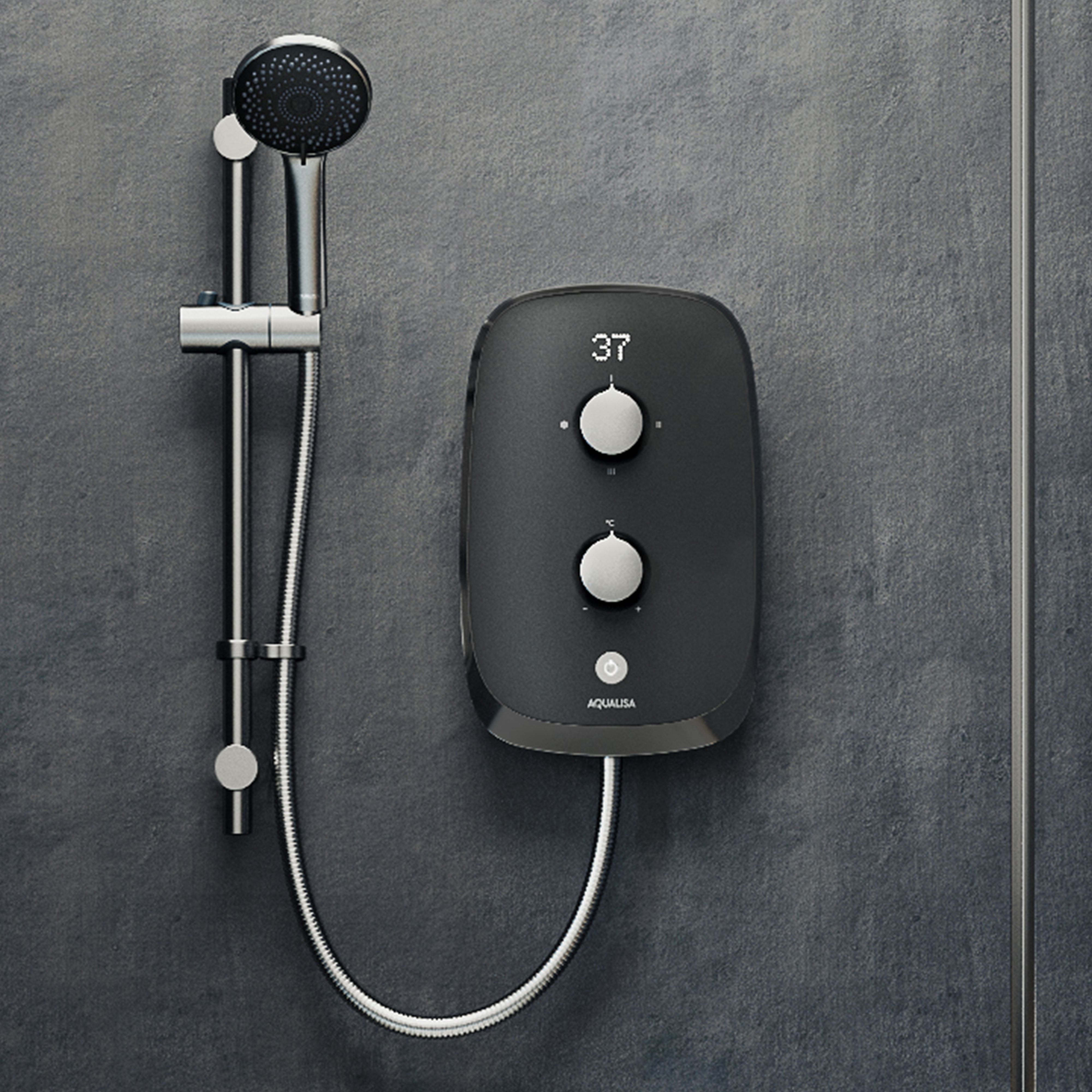 Aqualisa eSense Gloss Grey Manual Electric Shower, 8.5kW