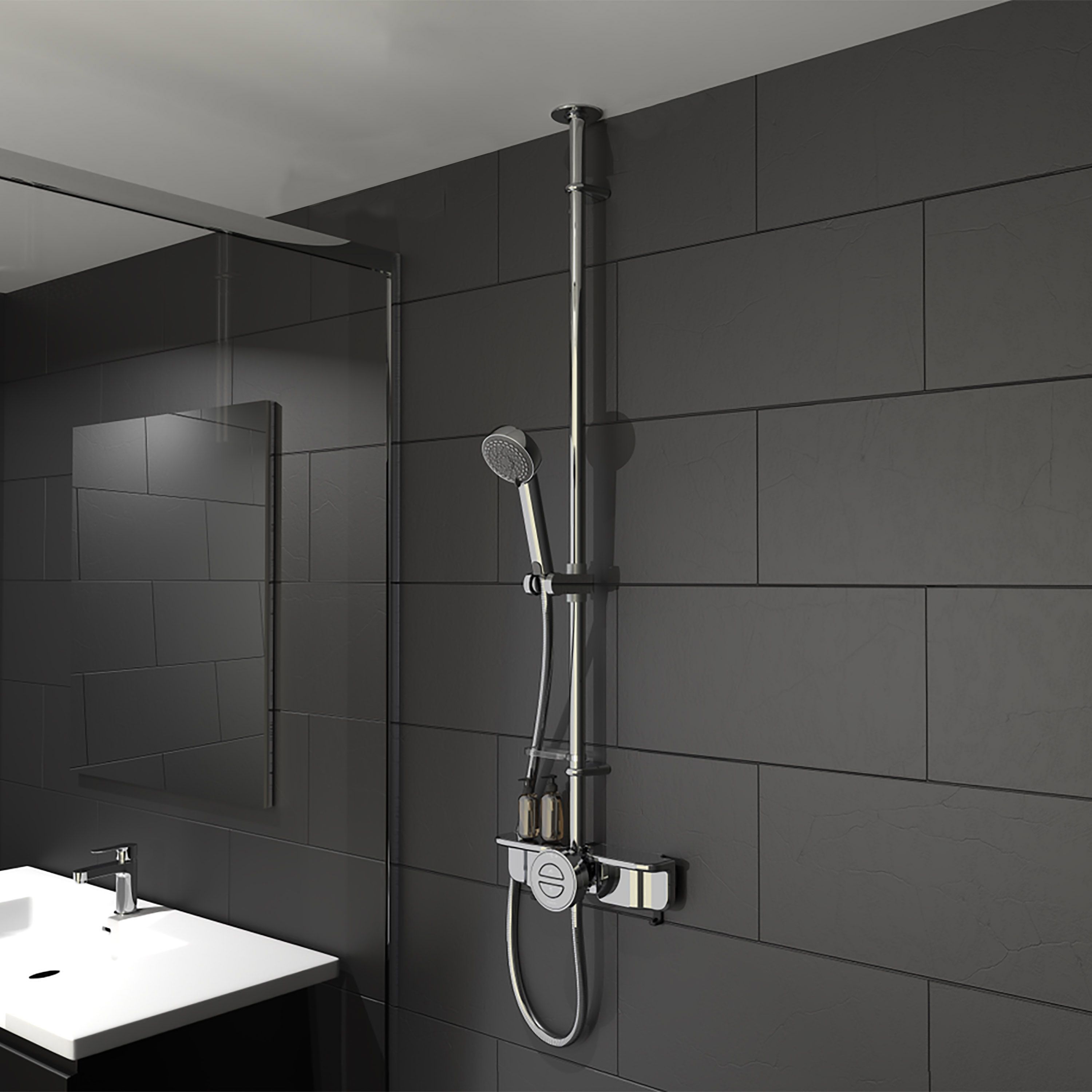 Aqualisa Smart Link Retrofit Chrome effect Rear fed Low pressure ...