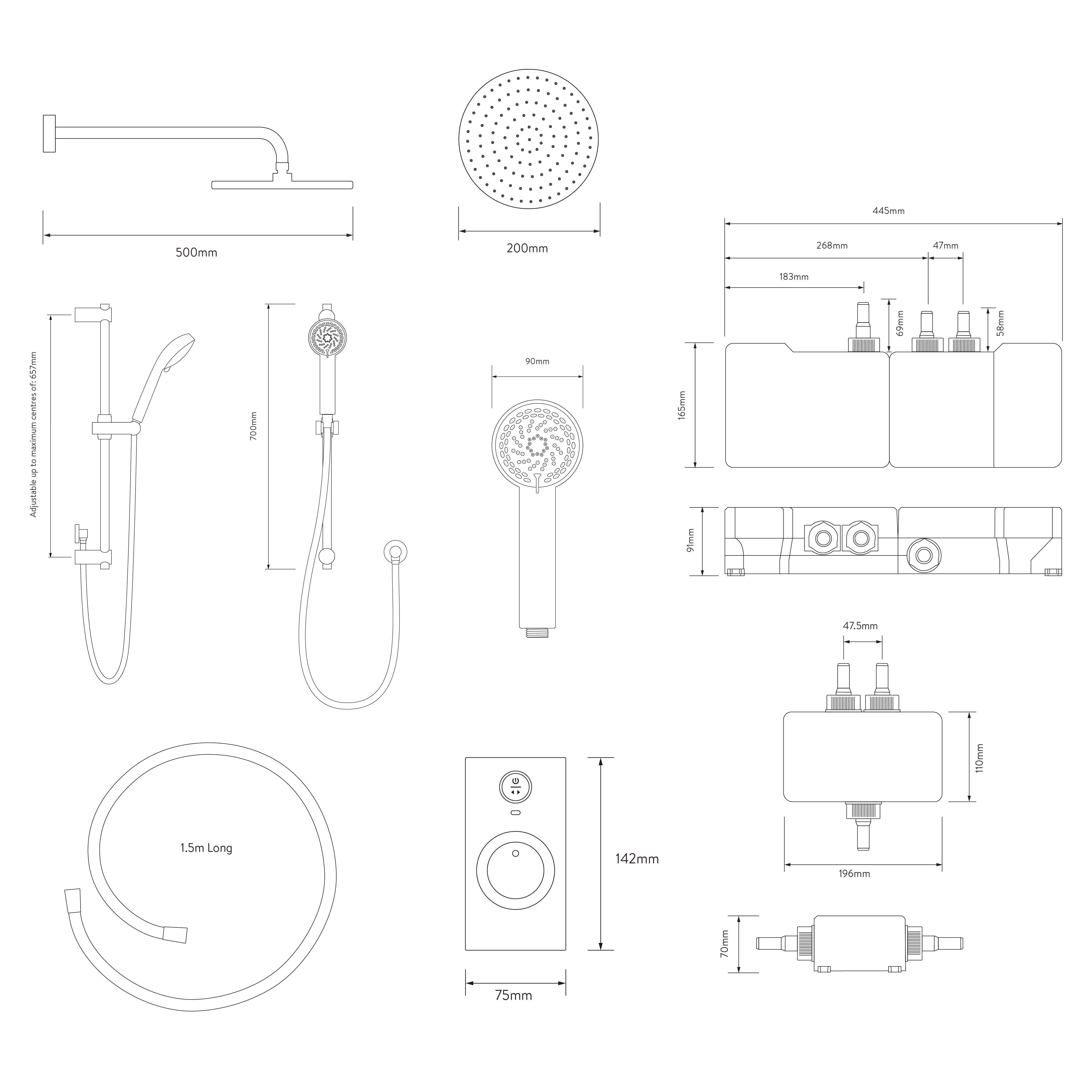 Aqualisa Visage Smart Concealed valve Gravity-pumped Wall fed Smart ...