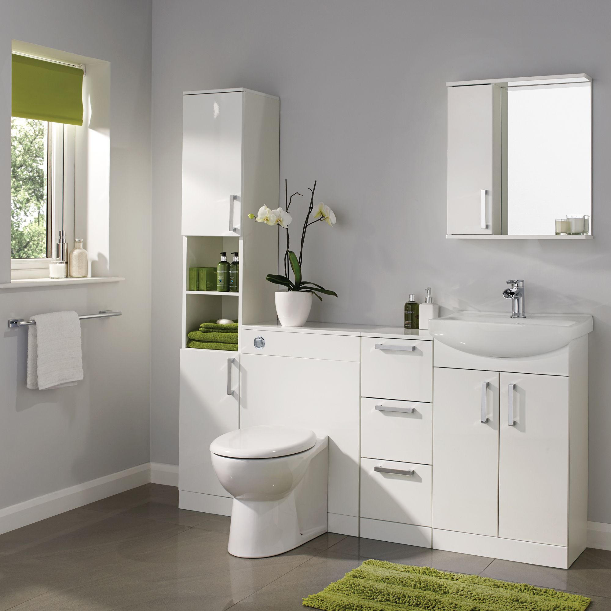Ardenno Gloss White Vanity unit & basin set (W)550mm (H)880mm