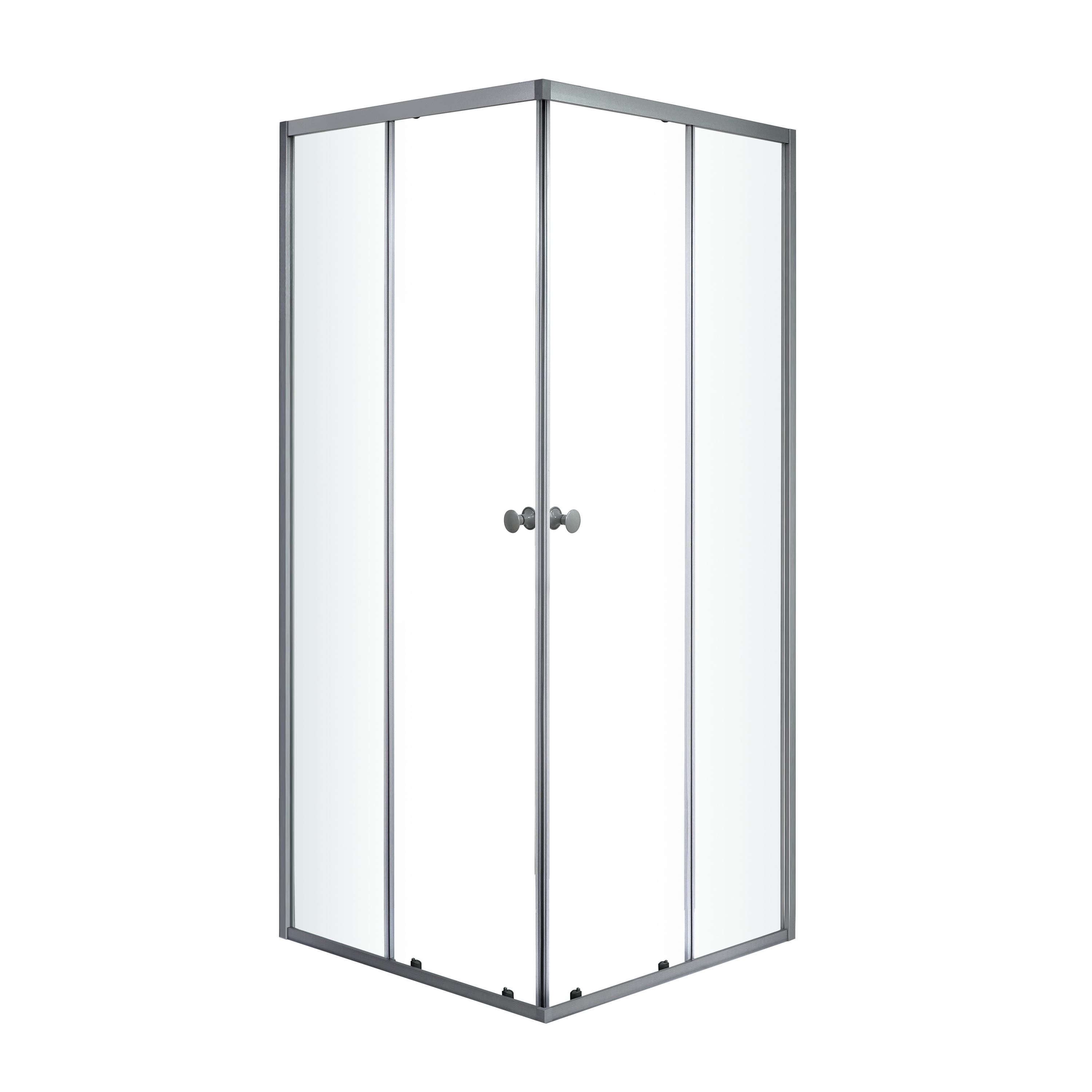 Arkell Framed Clear glass Silver effect Square Shower enclosure ...