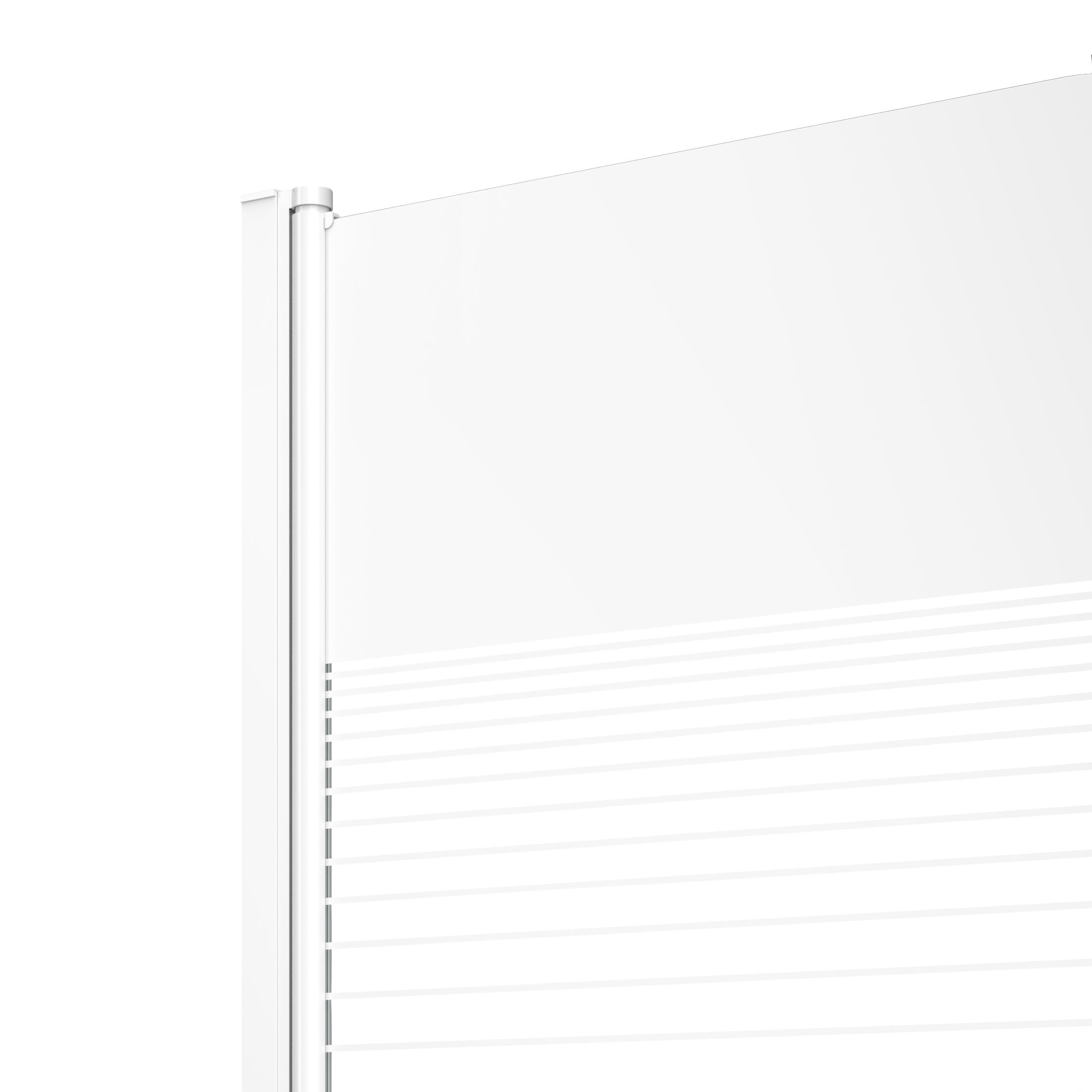 Arkell Straight Serigraph Frosted glass White Bath screen (W) 750mm (H ...