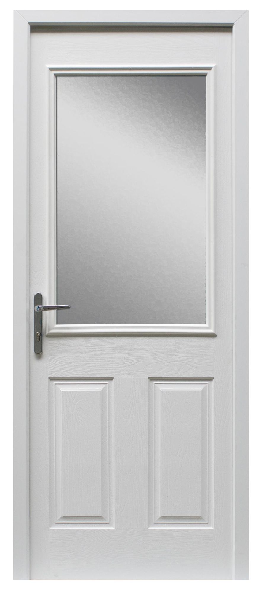 Arlington 2 panel Pre-finished White PVCu Glazed Back door & frame, (H ...